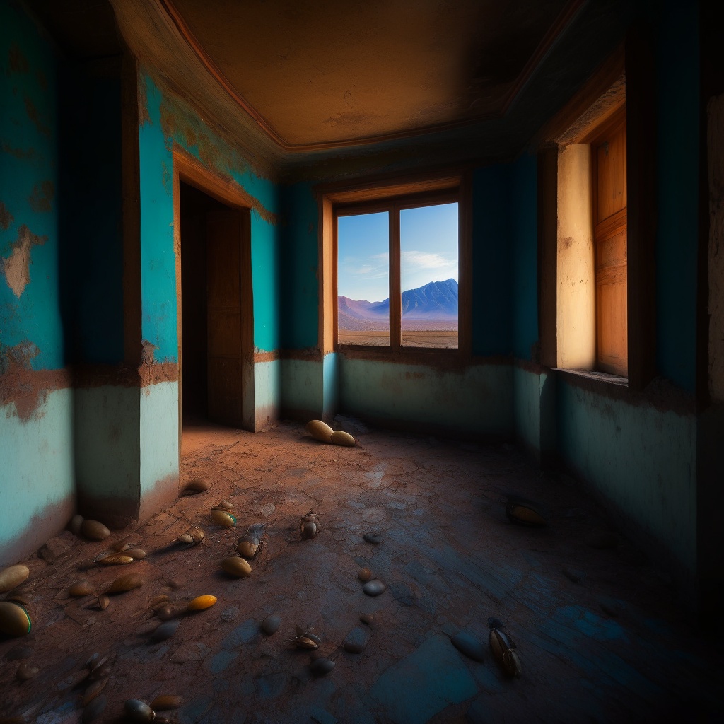 Lexica - The very old room, abandoned house, peeling walls. all walls ...