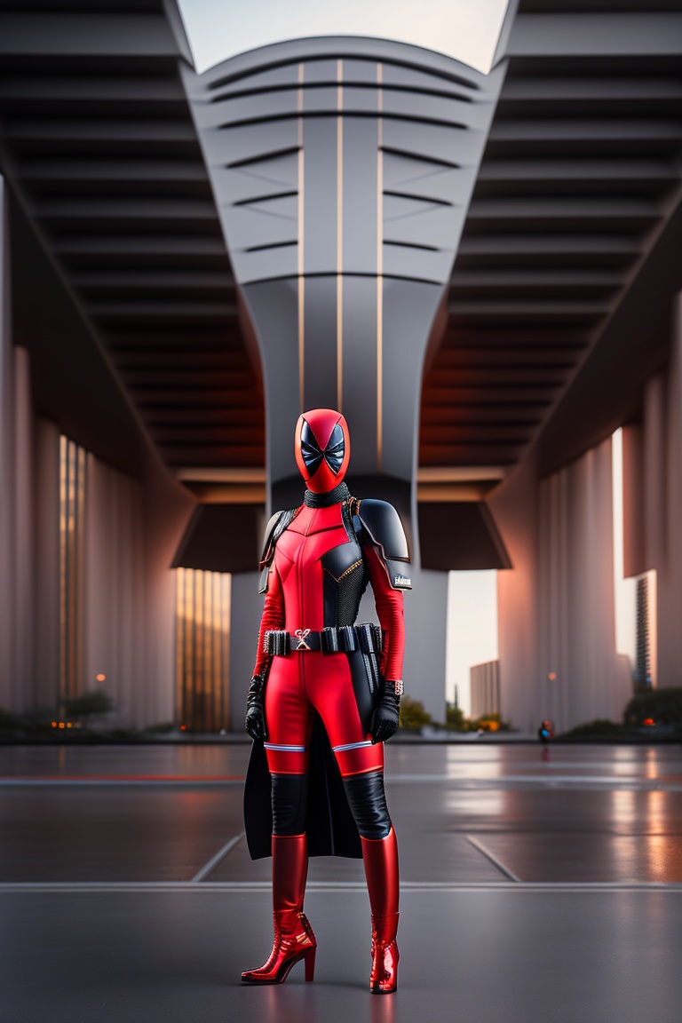 Lexica - Hyperrealistic Haute Couture Deadpool as a Fashion Model ...