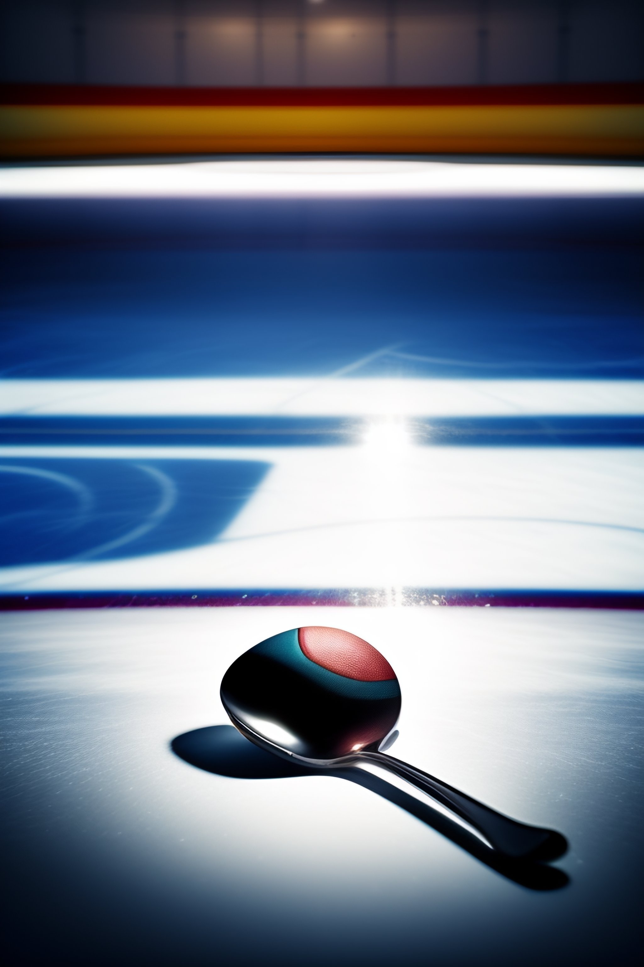 Lexica - Hockey Arena with a Spoon in the middle of the picture. Make ...