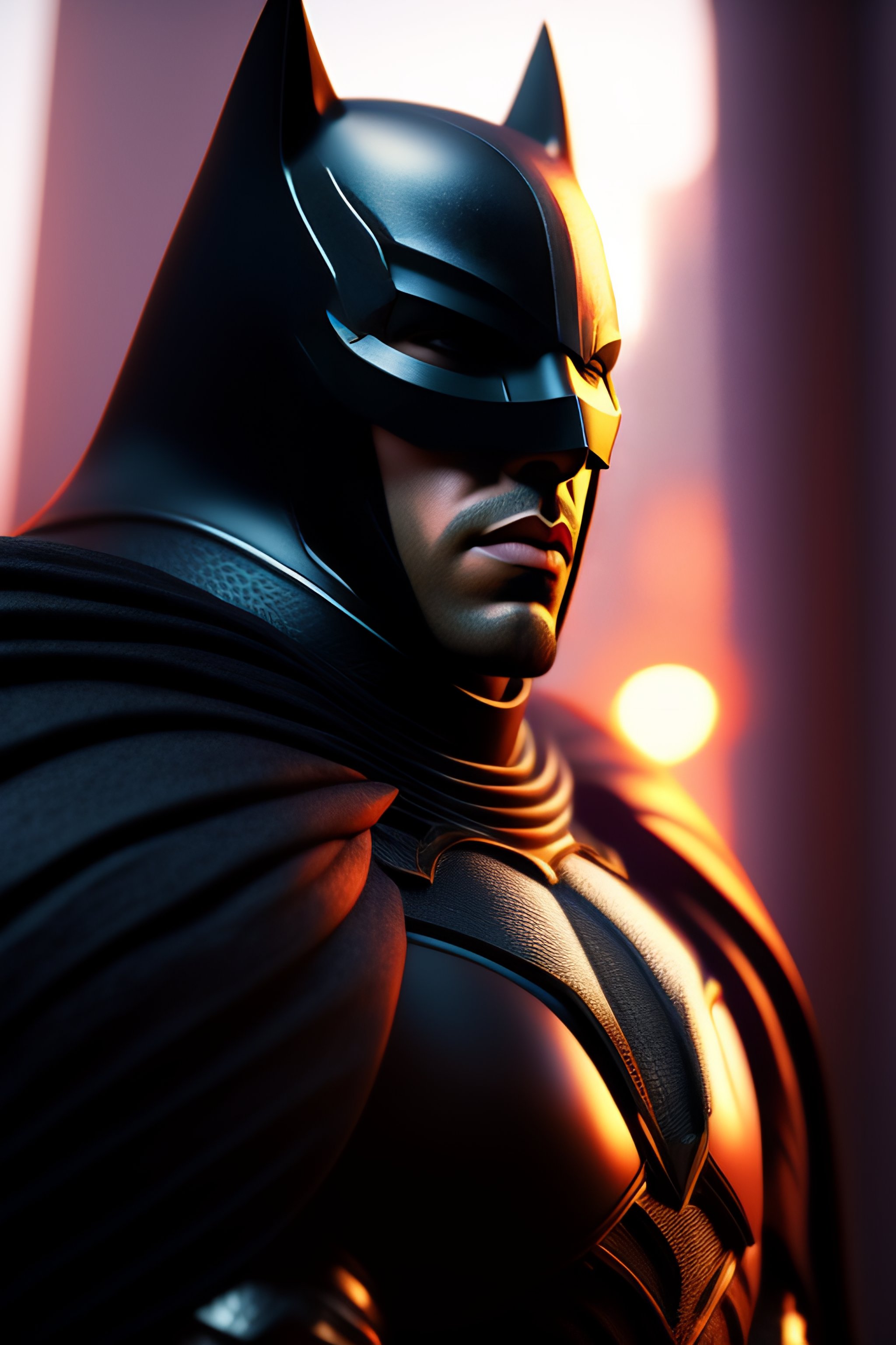 Lexica - Full body shot of Ben Affleck's black Batman poses with cape ...