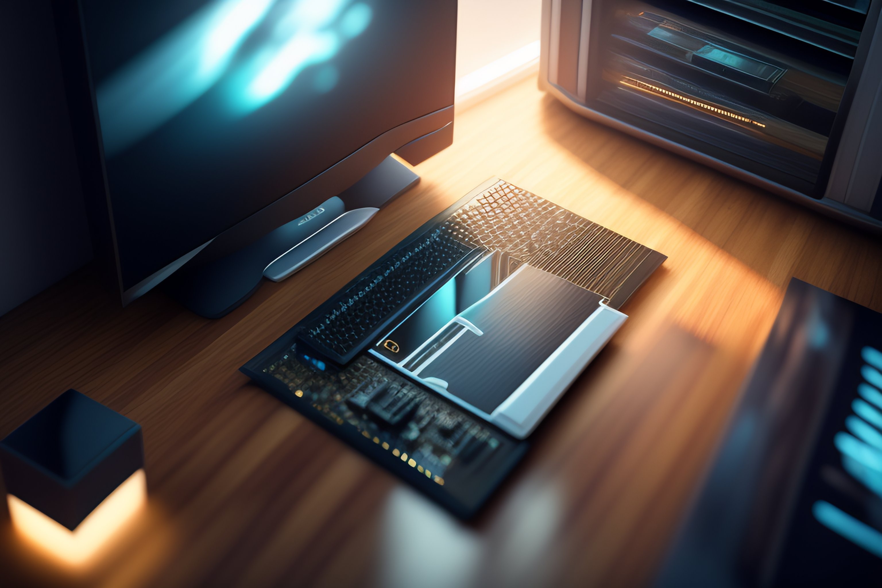 Lexica - Computer devices, artstation, floor view, from above, detailed ...