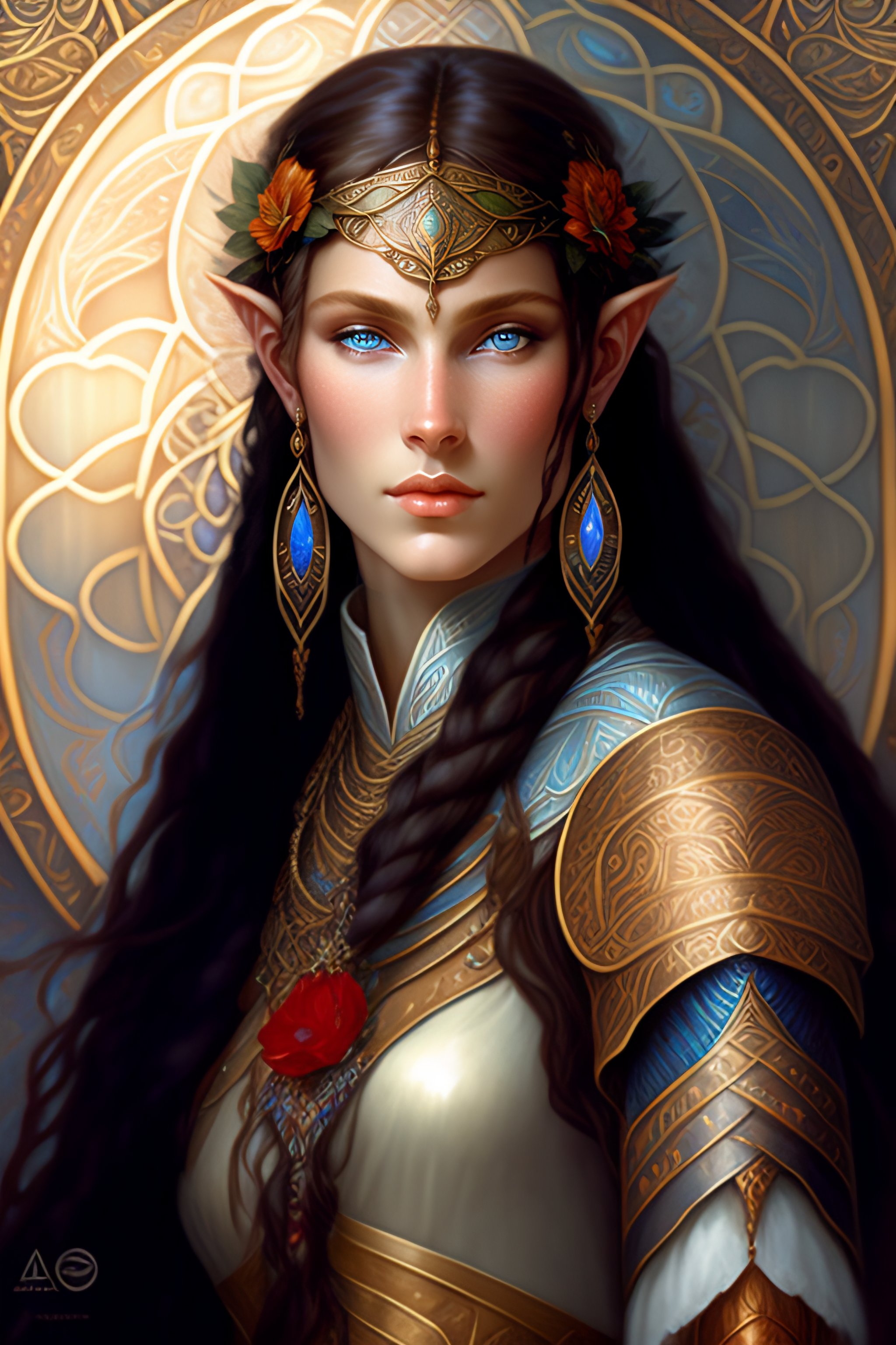 Lexica - Portrait of a young druid elf woman with dark brown skin, pale ...