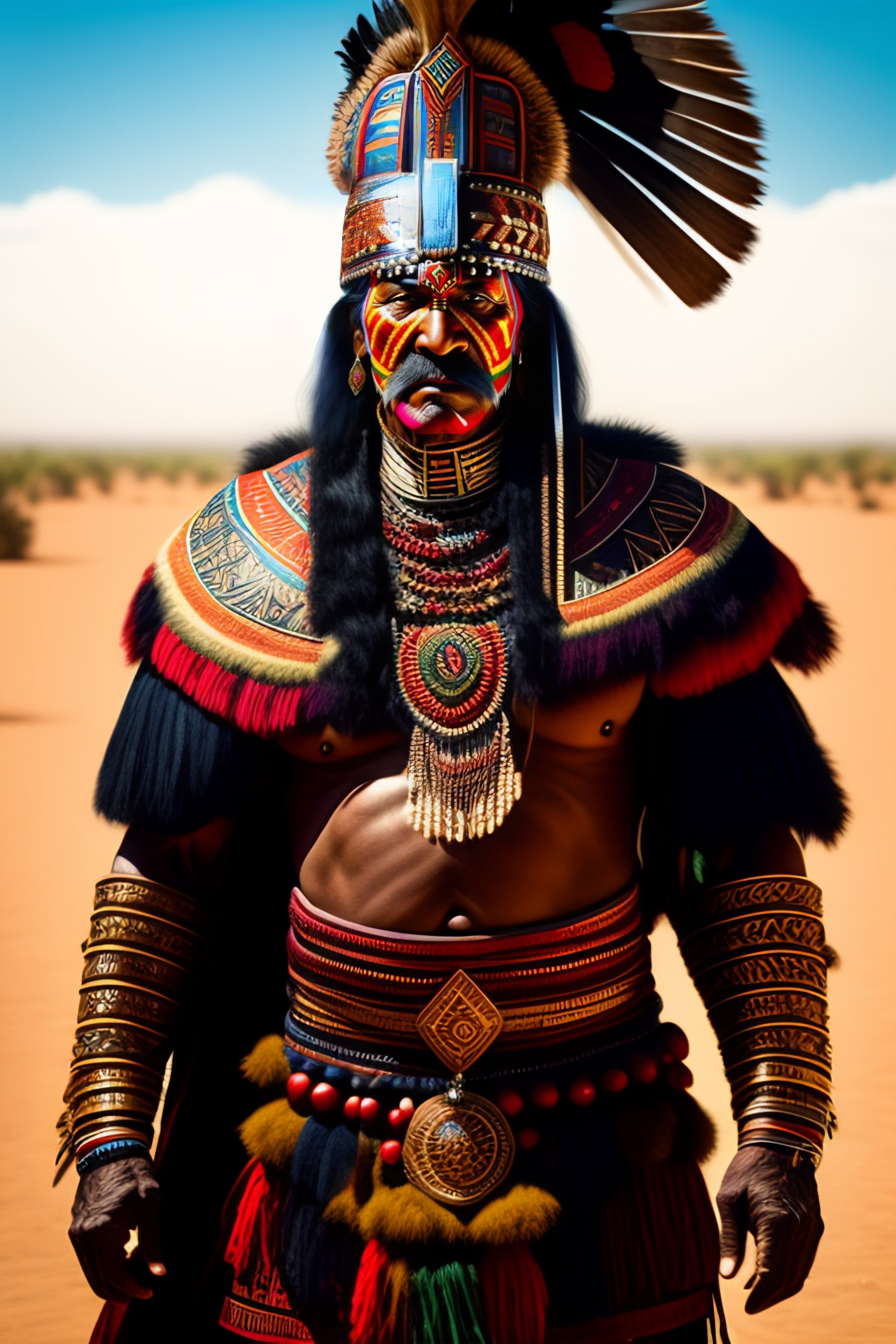 Lexica - Old Aztec warrior in mexico