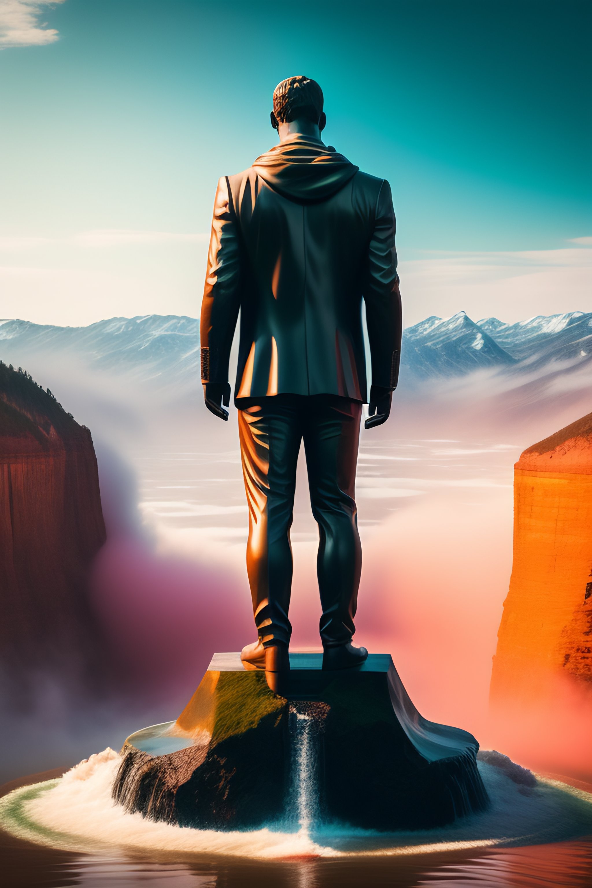 Lexica - Statue of man trapped in fluid