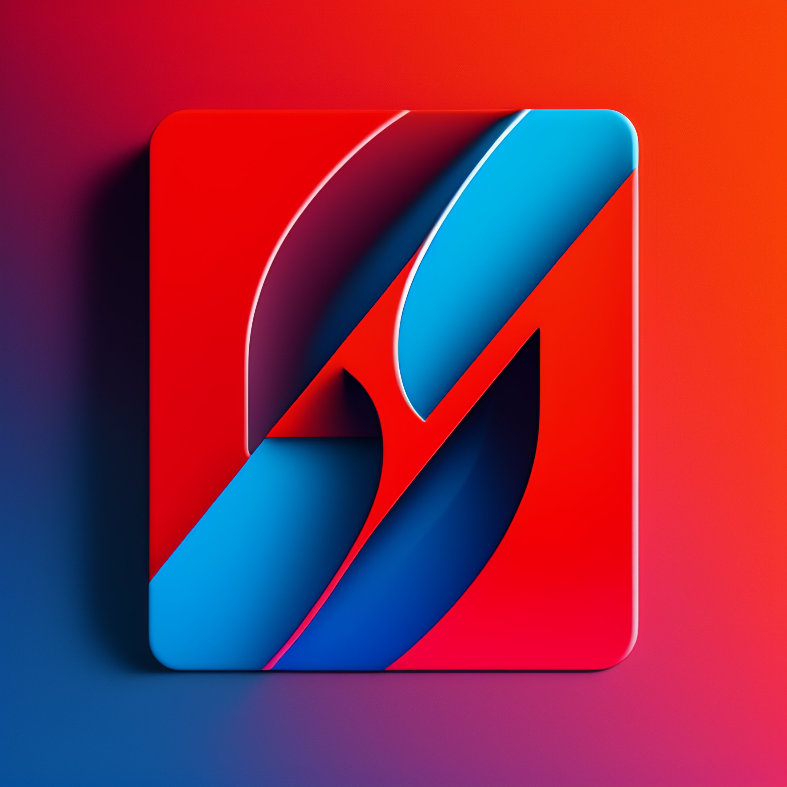 Lexica - R letter , red and blue, logotype, gradient