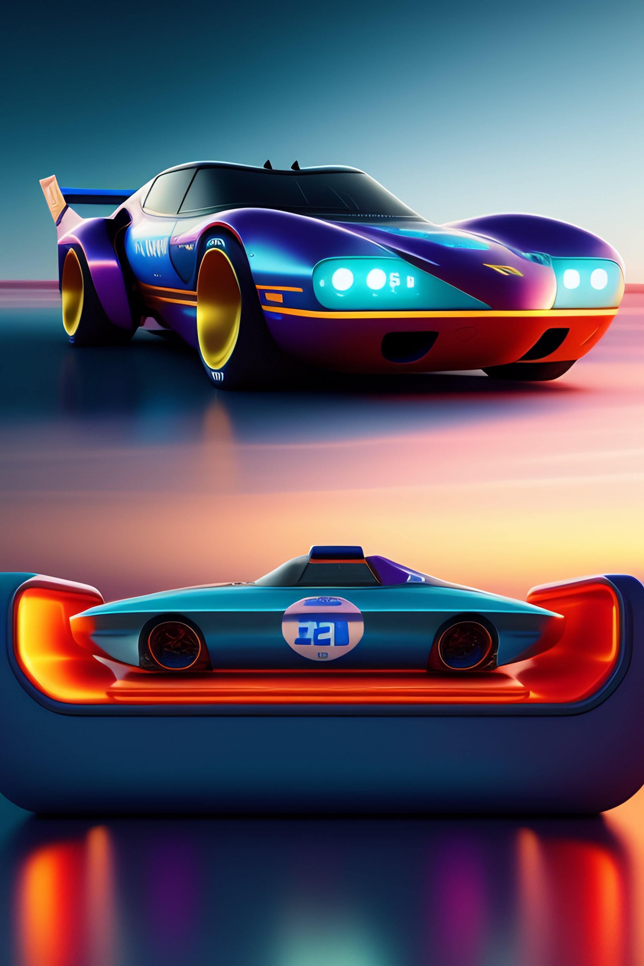 Lexica - Cyber car from the movie cars 3, sitting on a blue felt couch ...