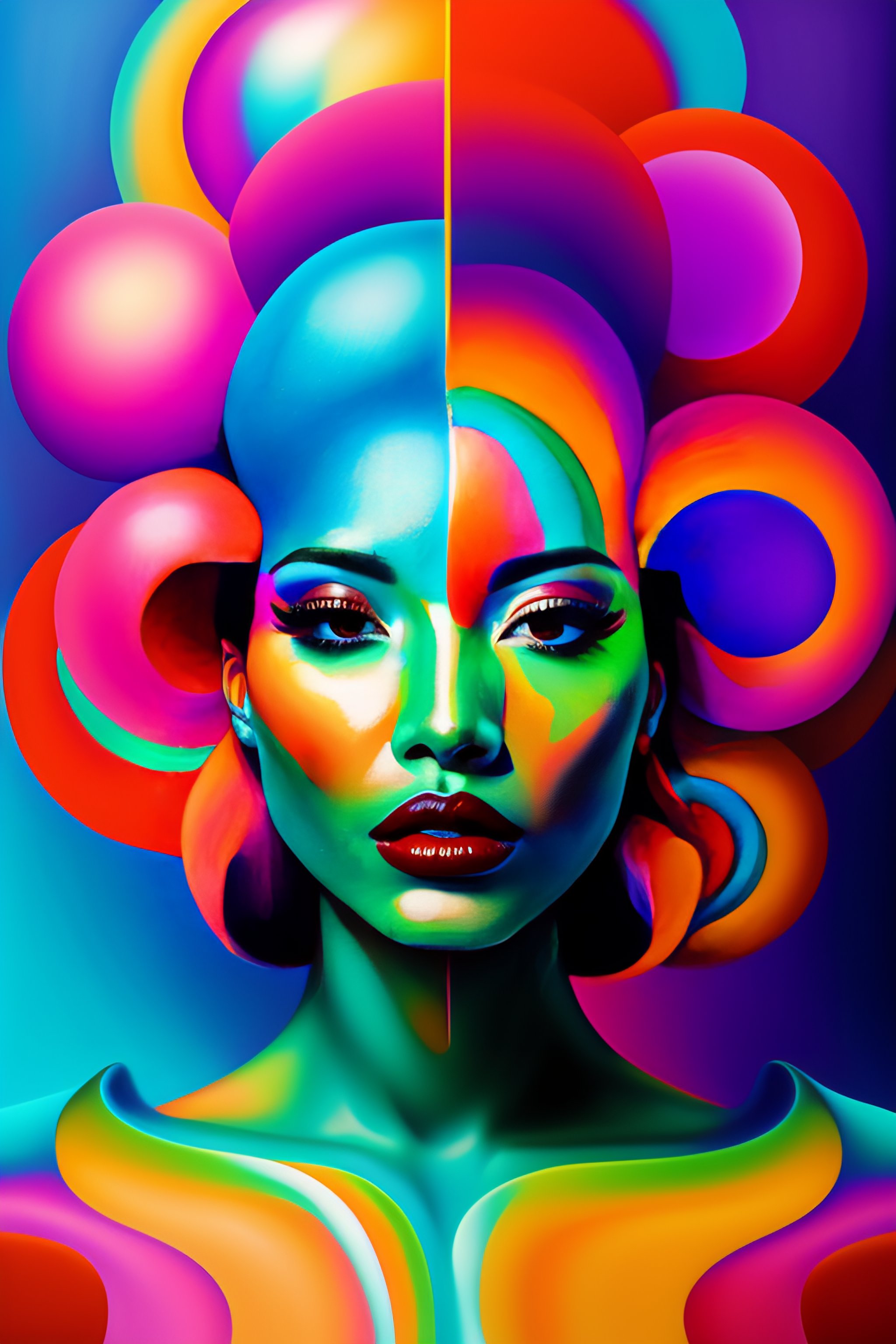 Lexica - Surrealist portrait painting of blancaluxernaga acid trip ...
