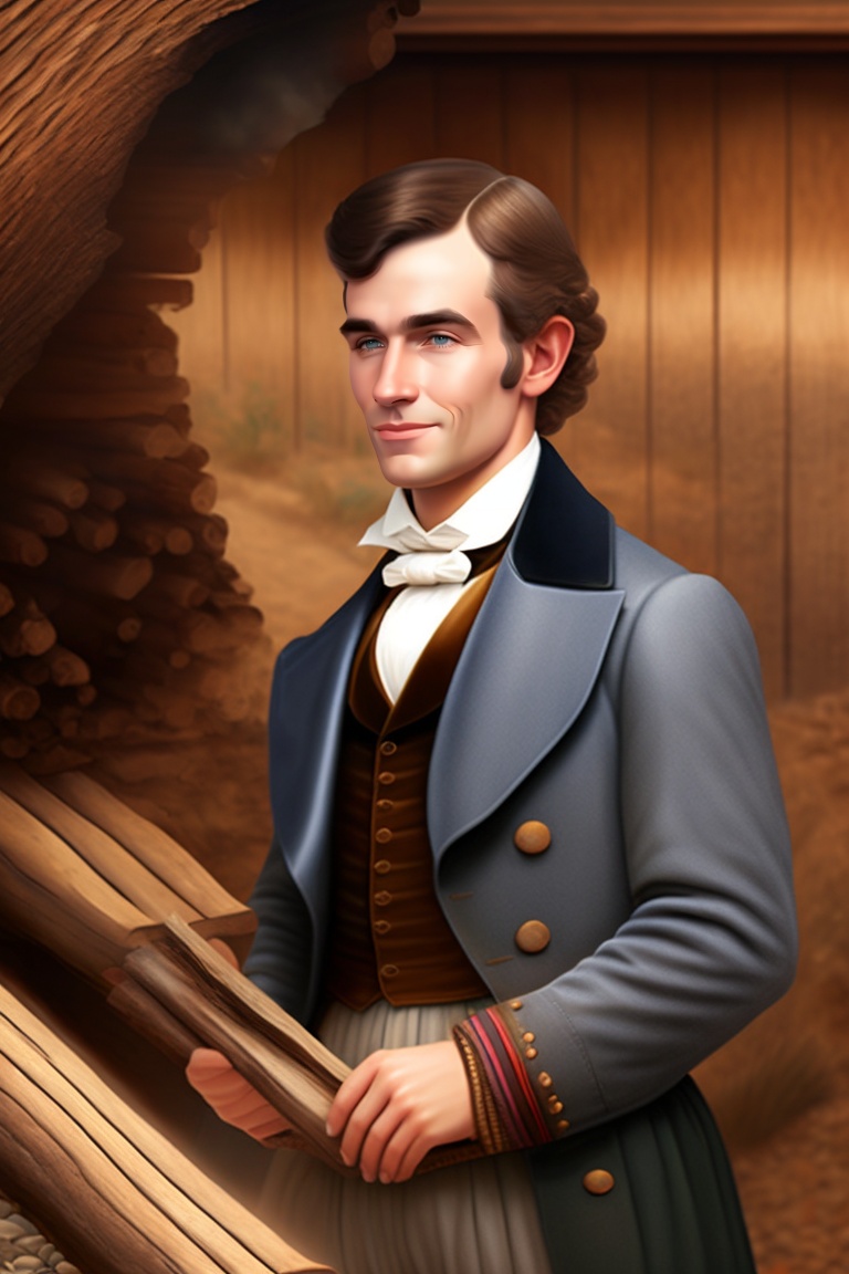 Lexica - Young Abraham Lincoln working as a rail-splitter, split logs ...