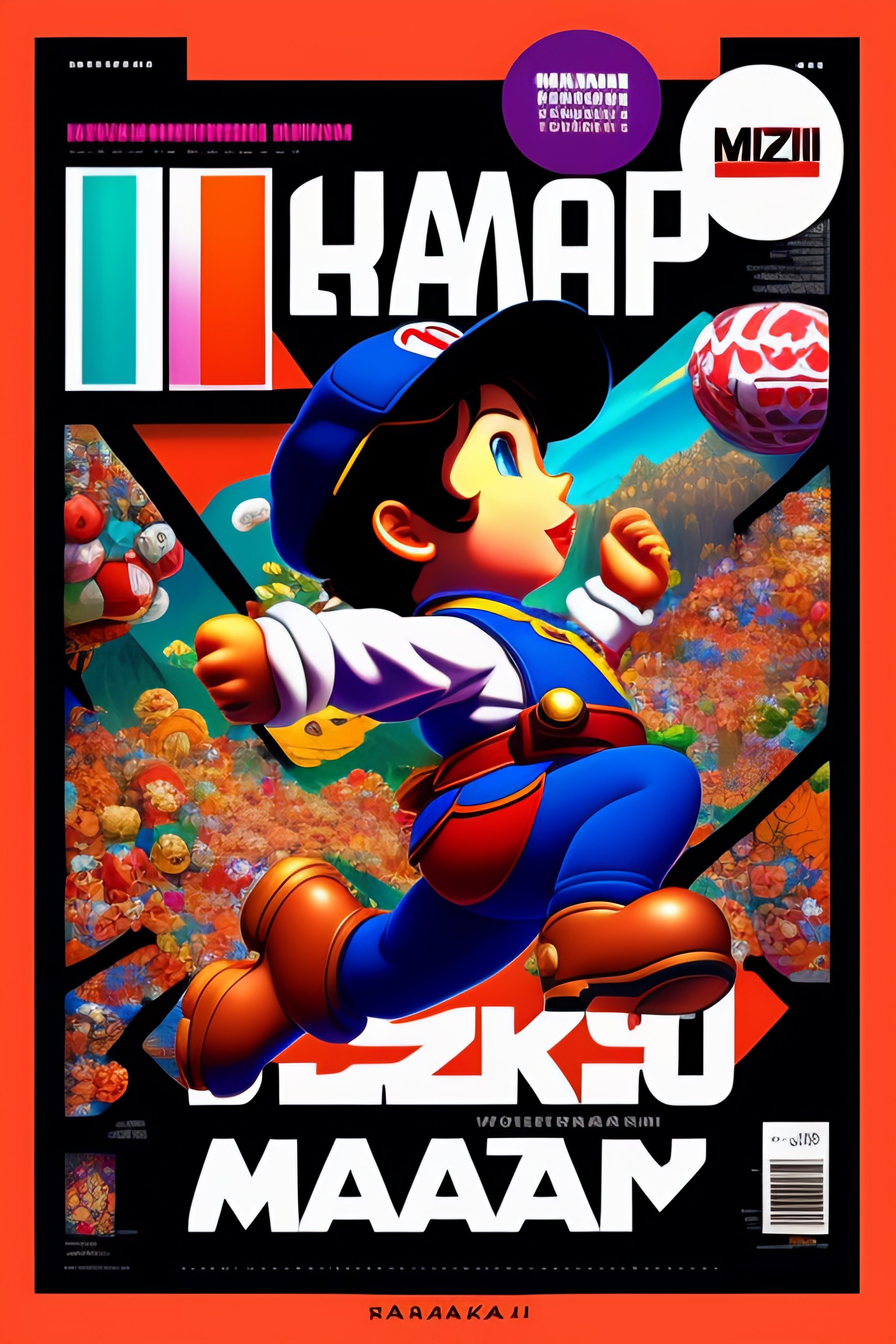 Lexica - Magazine cover poster, upper portrait of super mario bros ...