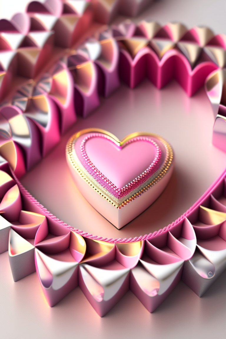 Lexica - 3d heart pattern design, wrap, double heart, big, small, pink ...