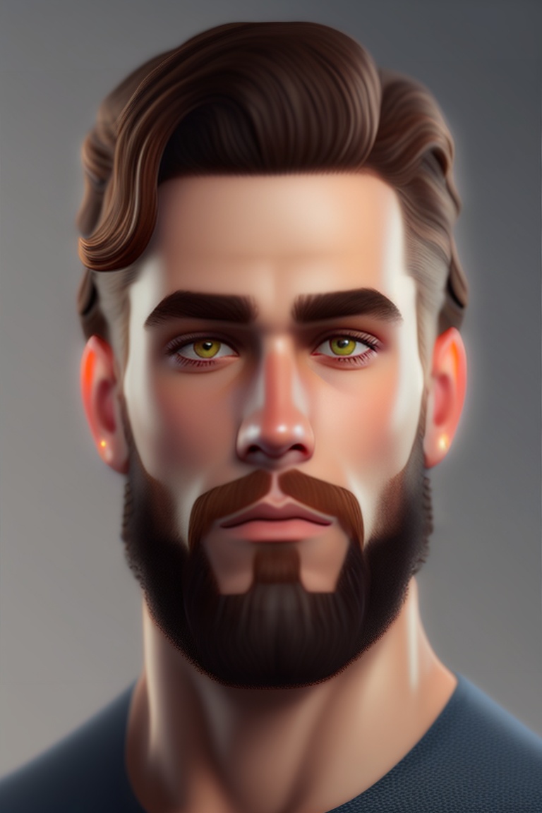Lexica - A YOUNG MAN And tensed ,WITH BEARD front view and ultra realistic