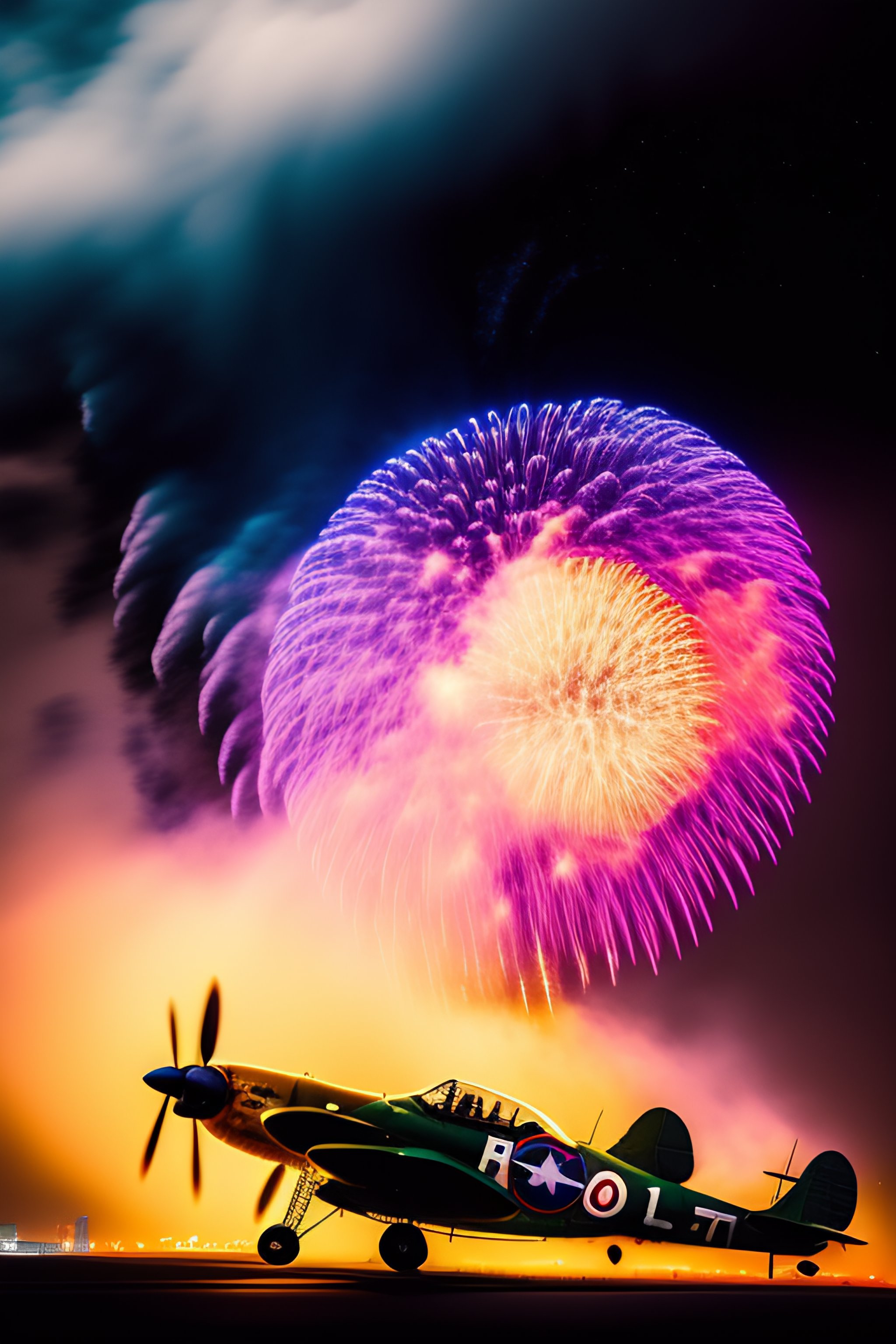 Lexica - The blitz in London, spitfires in the air with many ...