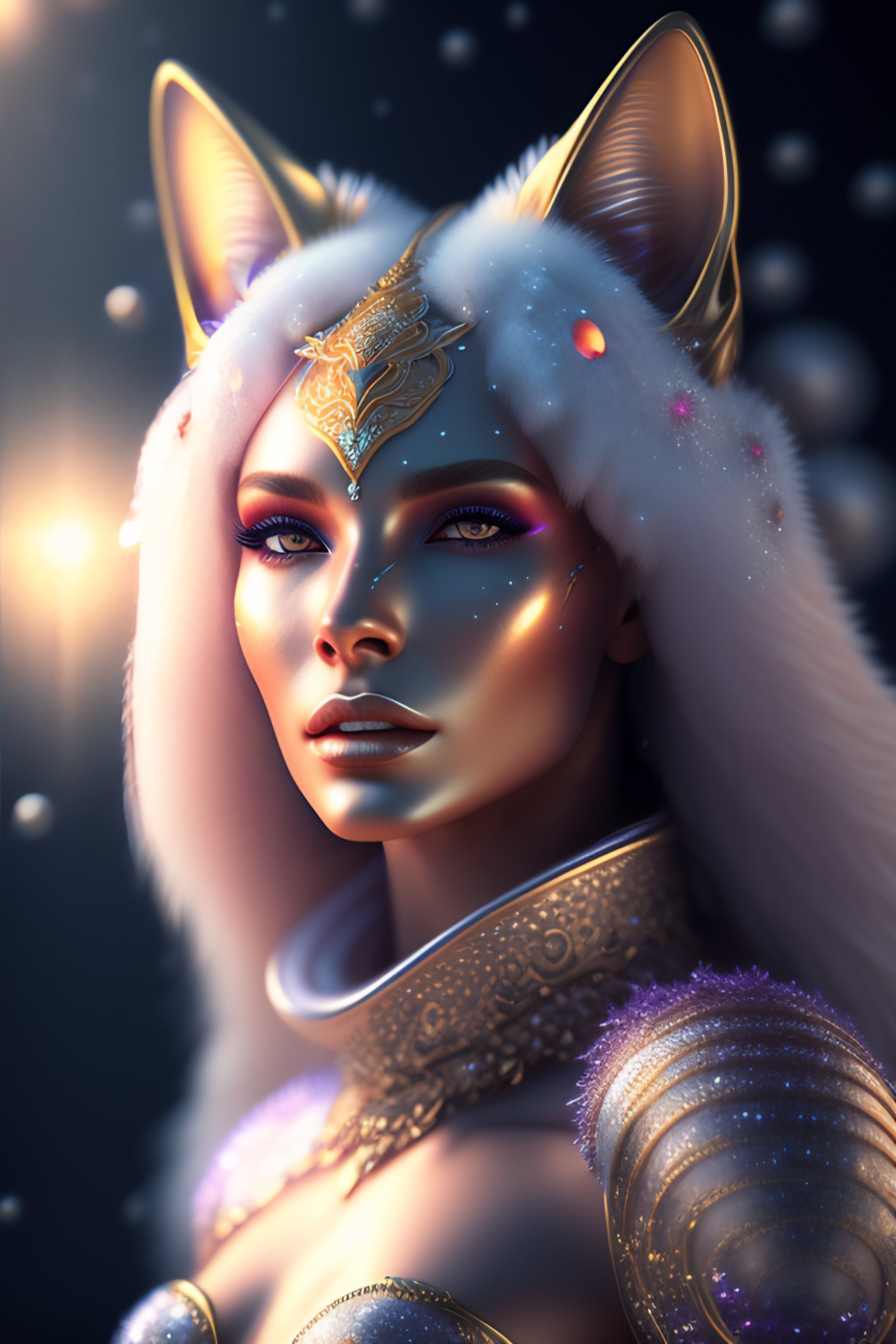 Lexica - Humanoid Felinoid lady, by well-known senior artist,frontal ...