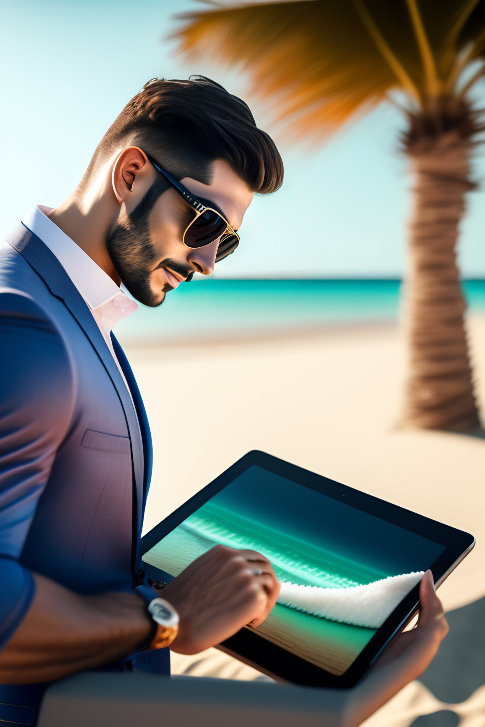 Lexica - Hyper realistic 8k photo of a business guy with an iPad Pro ...