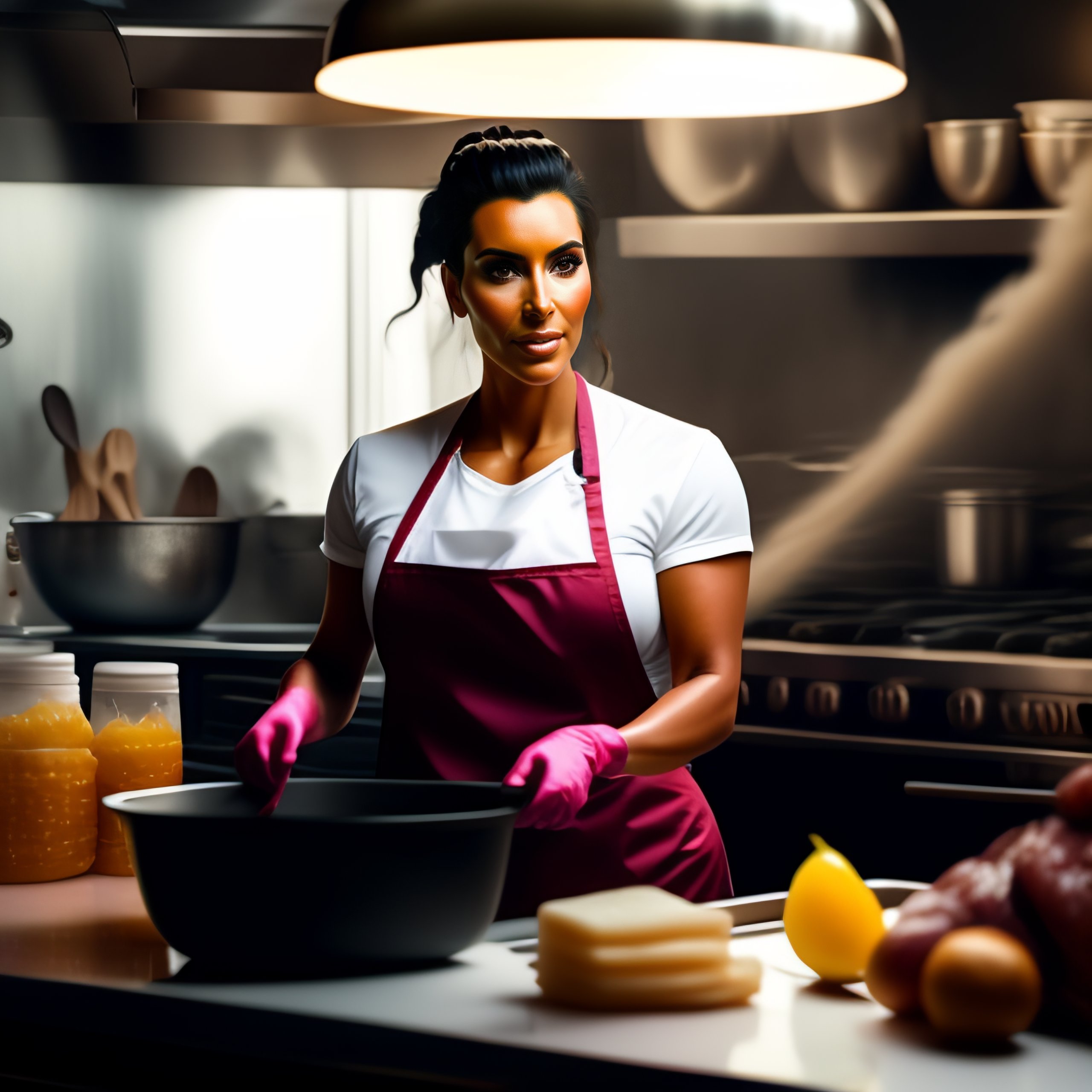 Lexica - Realistic photo of kim kardashian as a poor woman cleaning ...