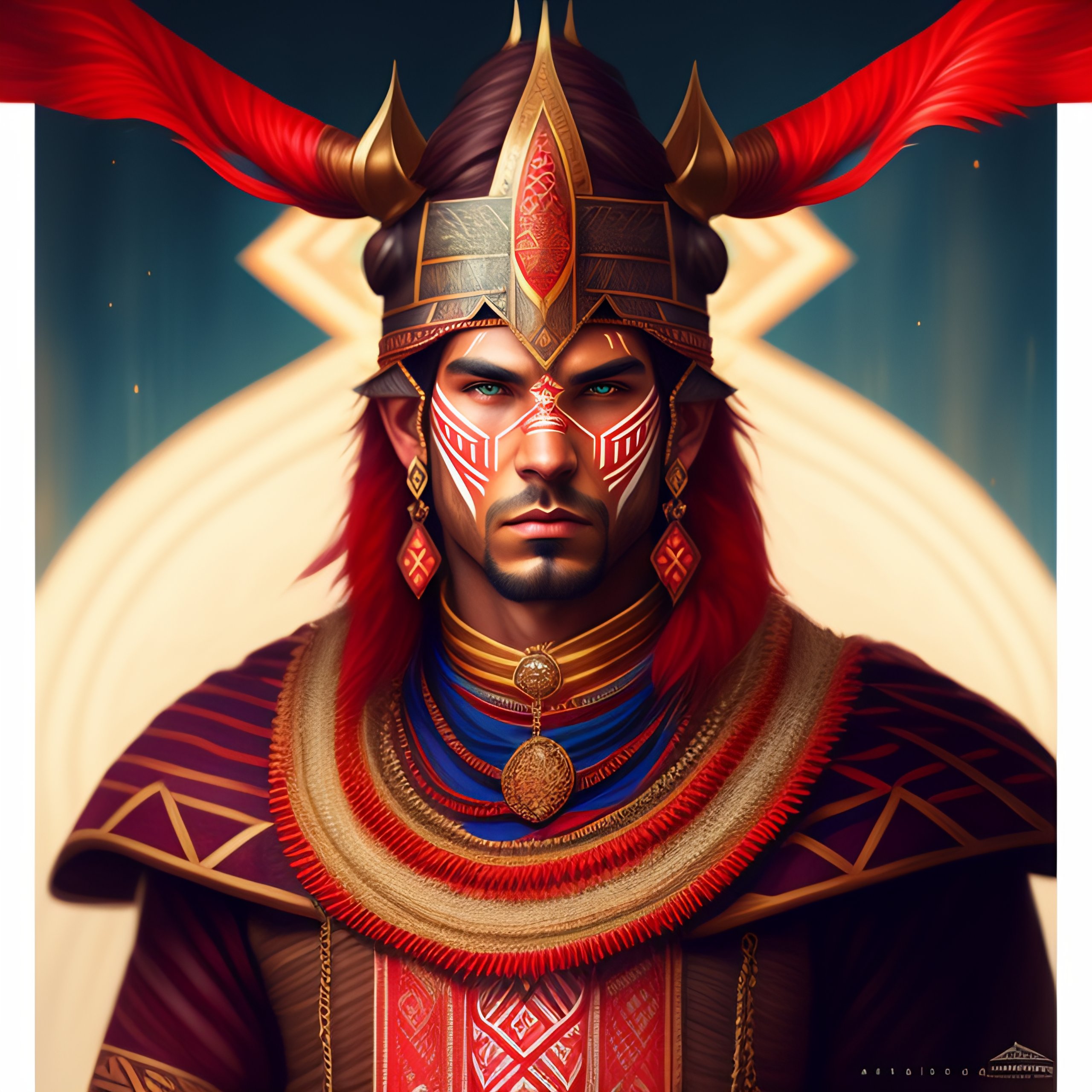 Lexica - A long shot of an unknown mystical slavic man wearing a wooden ...