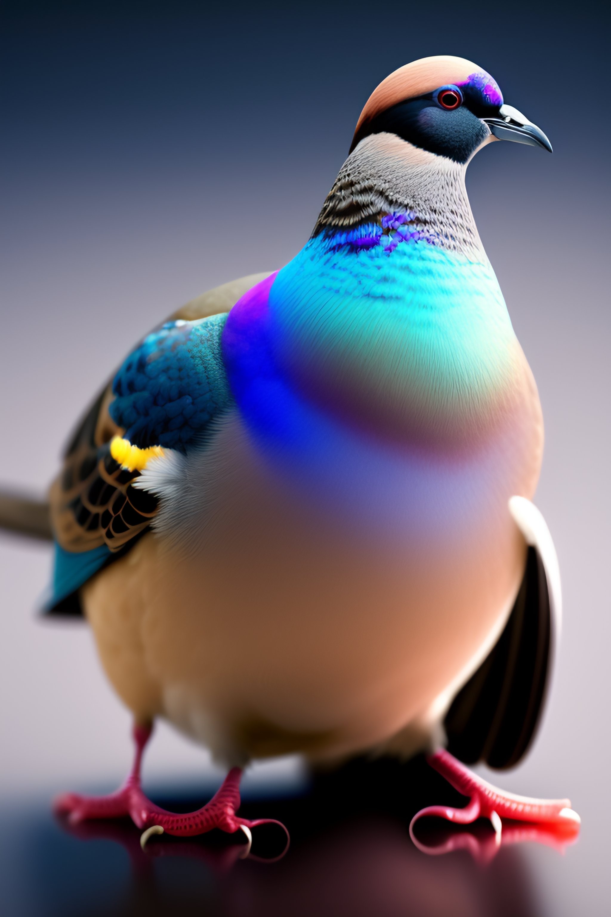 Lexica - 3d render of the. beautiful pigeon, real photo