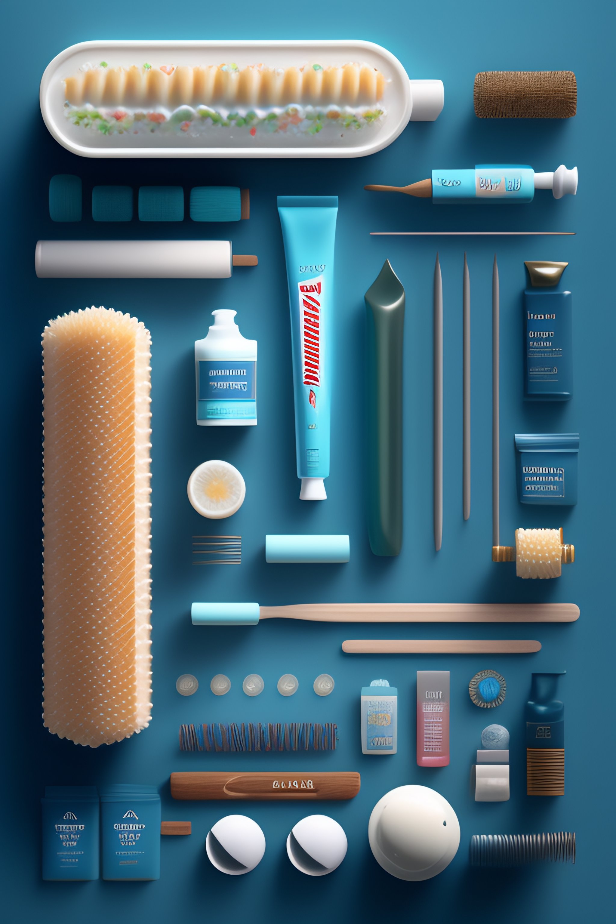 Lexica - "Toothpaste costumes and props, knolling, knolling layout ...