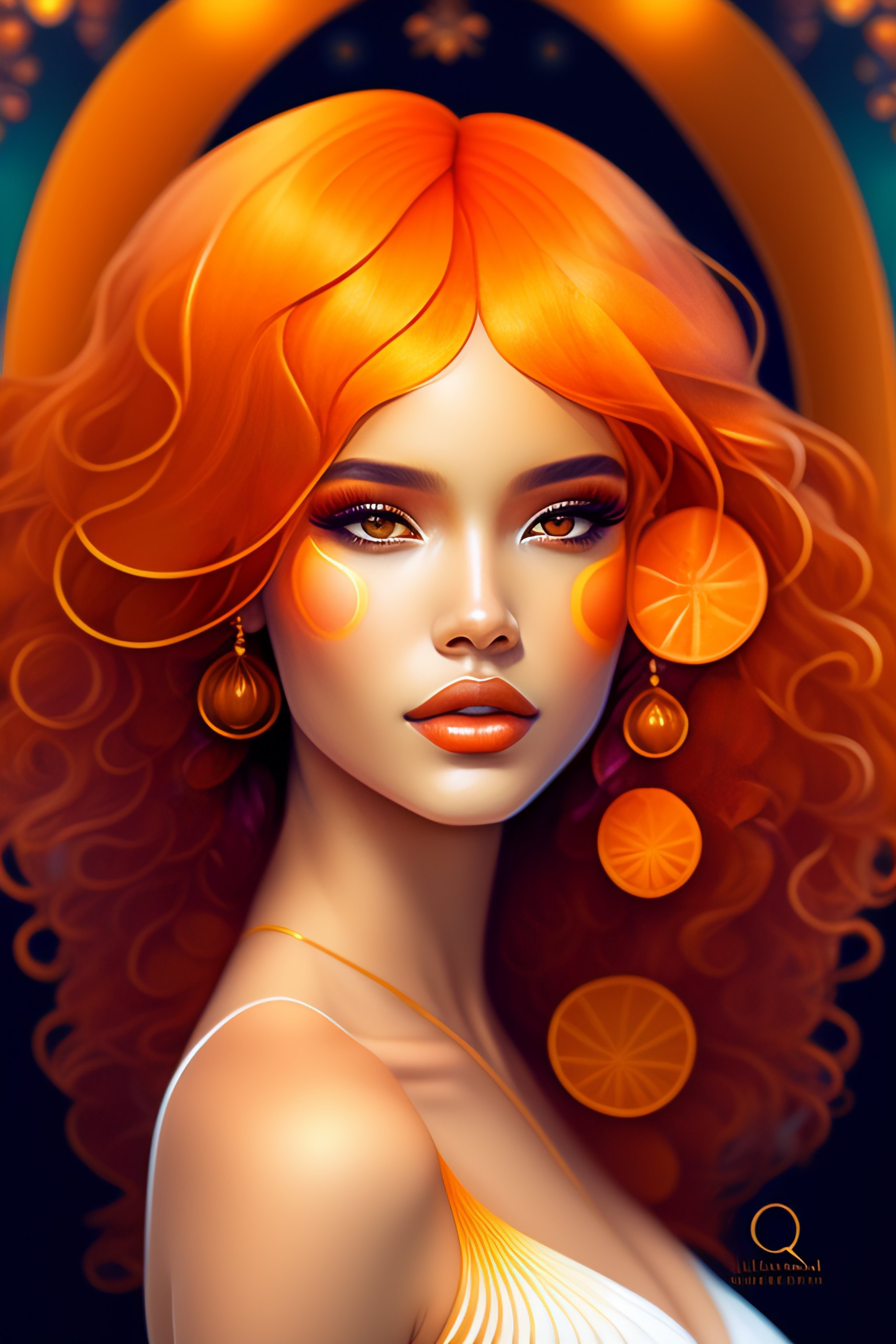 Lexica - Fashionable queen of the monstera, white face, symmetrical ...