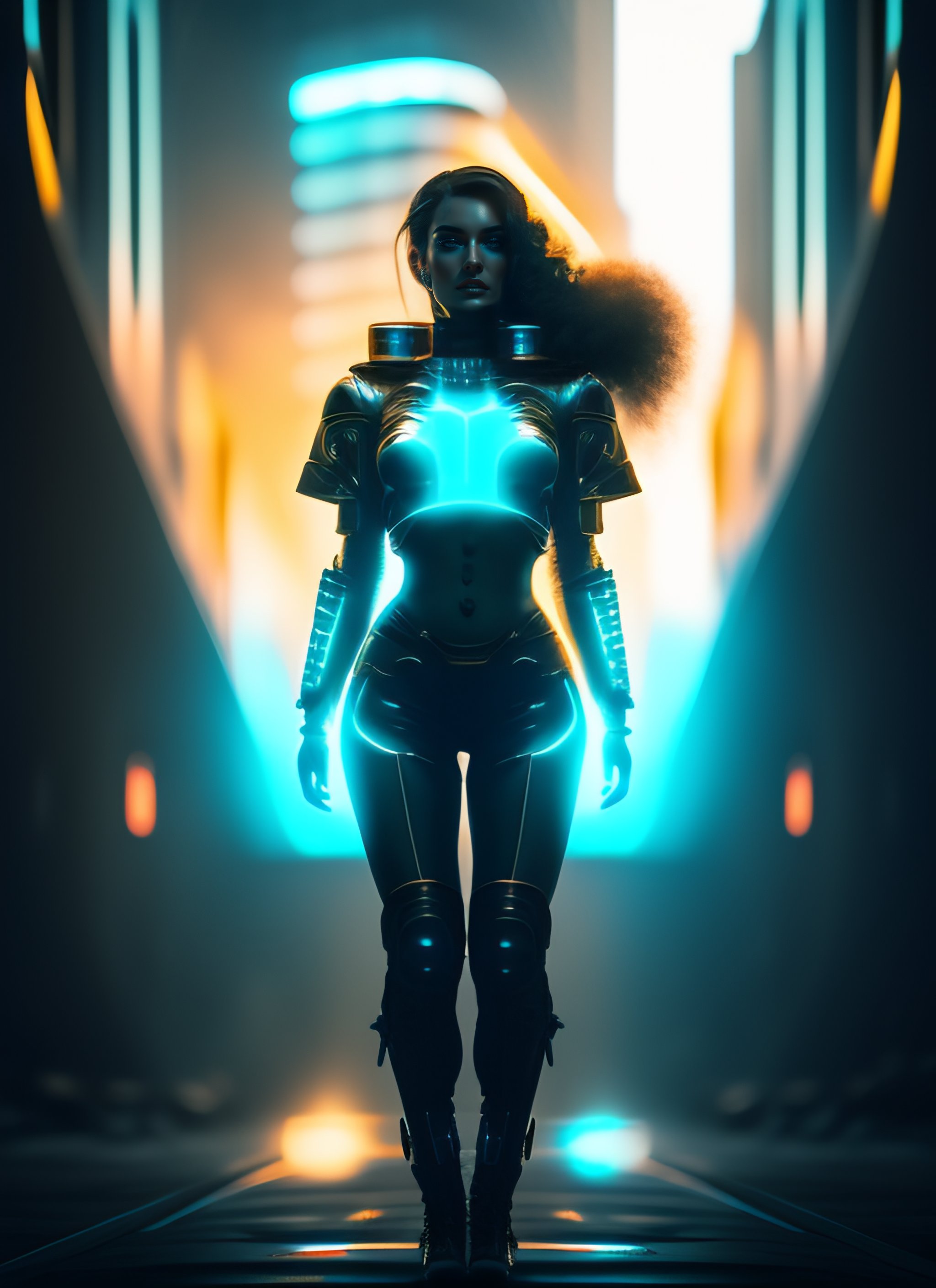 Lexica - Hologram of a dancing female cyborg, metropolis, cyber punk ...