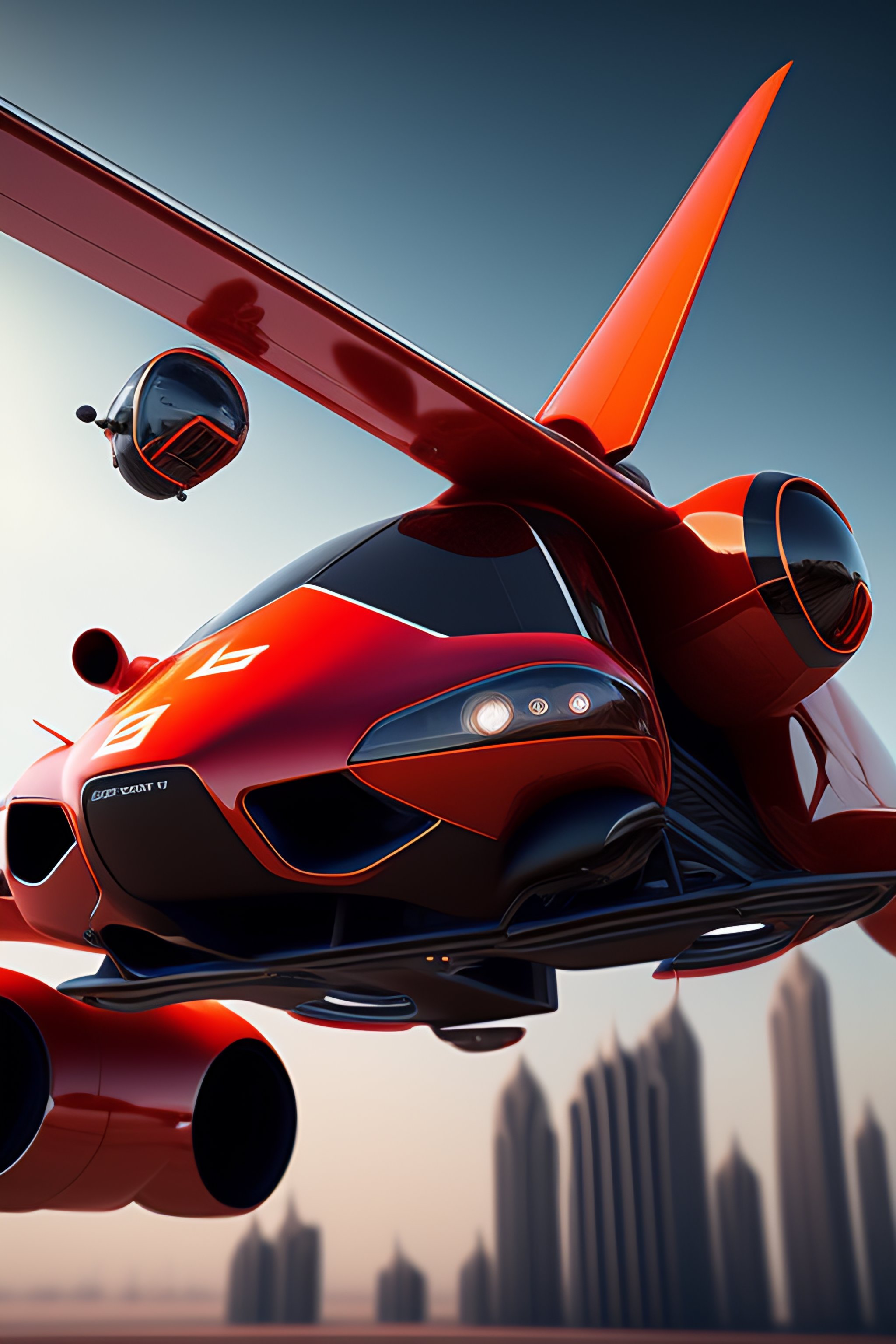 Lexica - Futuristic, flying car, realistic, flying above city of dubai ...