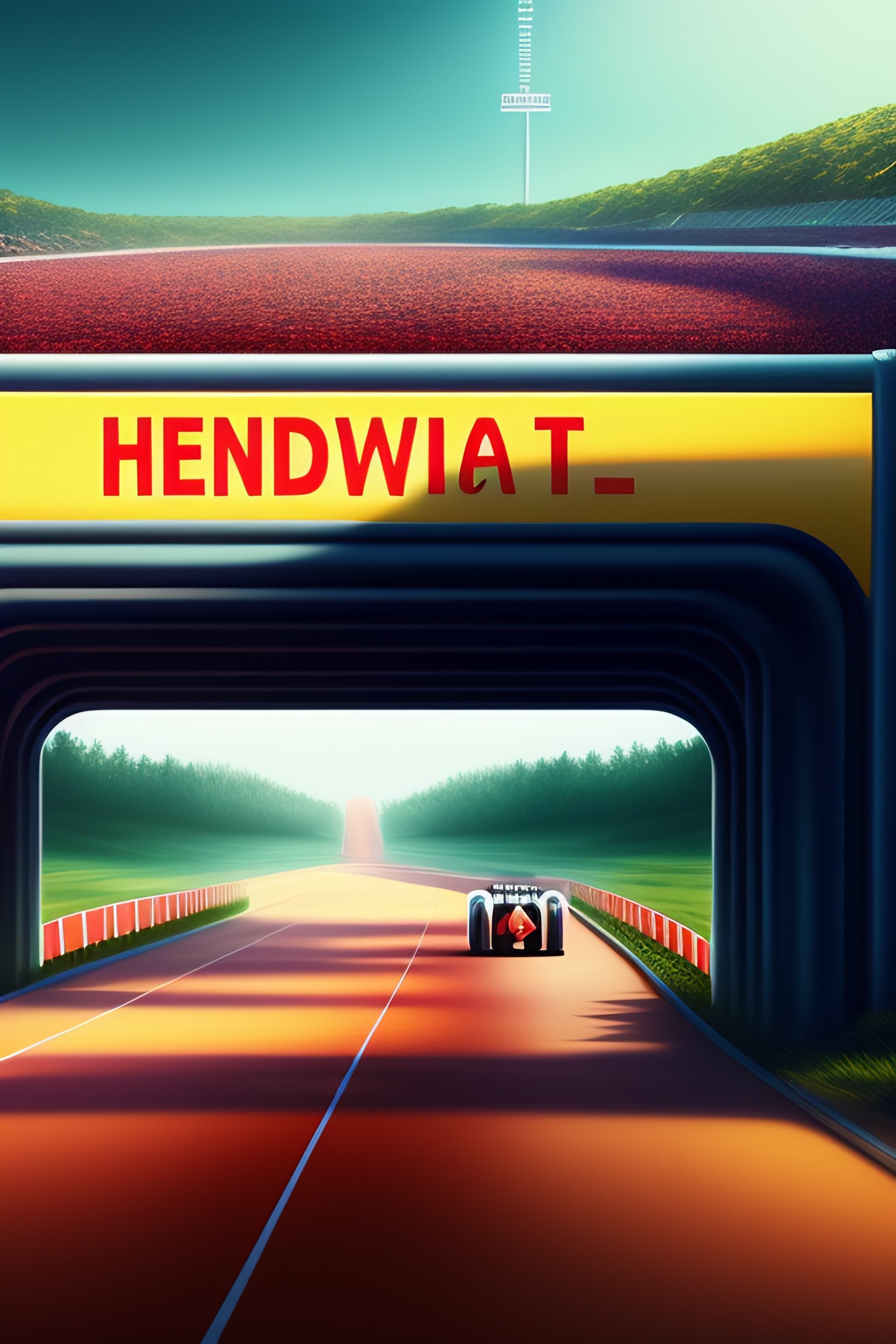 Lexica - A race at the starting line on a track of one hendred put