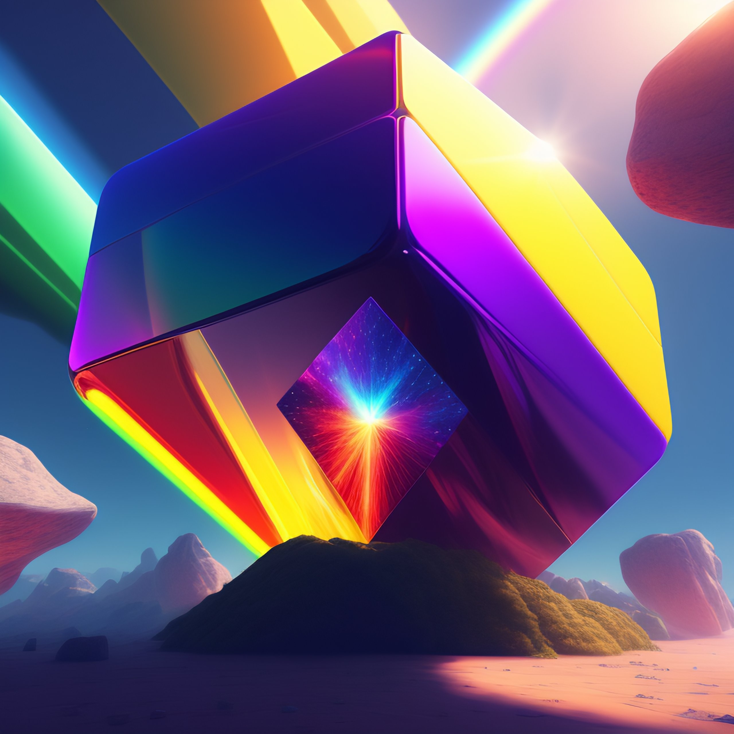 Lexica - A prism dissolving into a new universe, folding itself into a ...