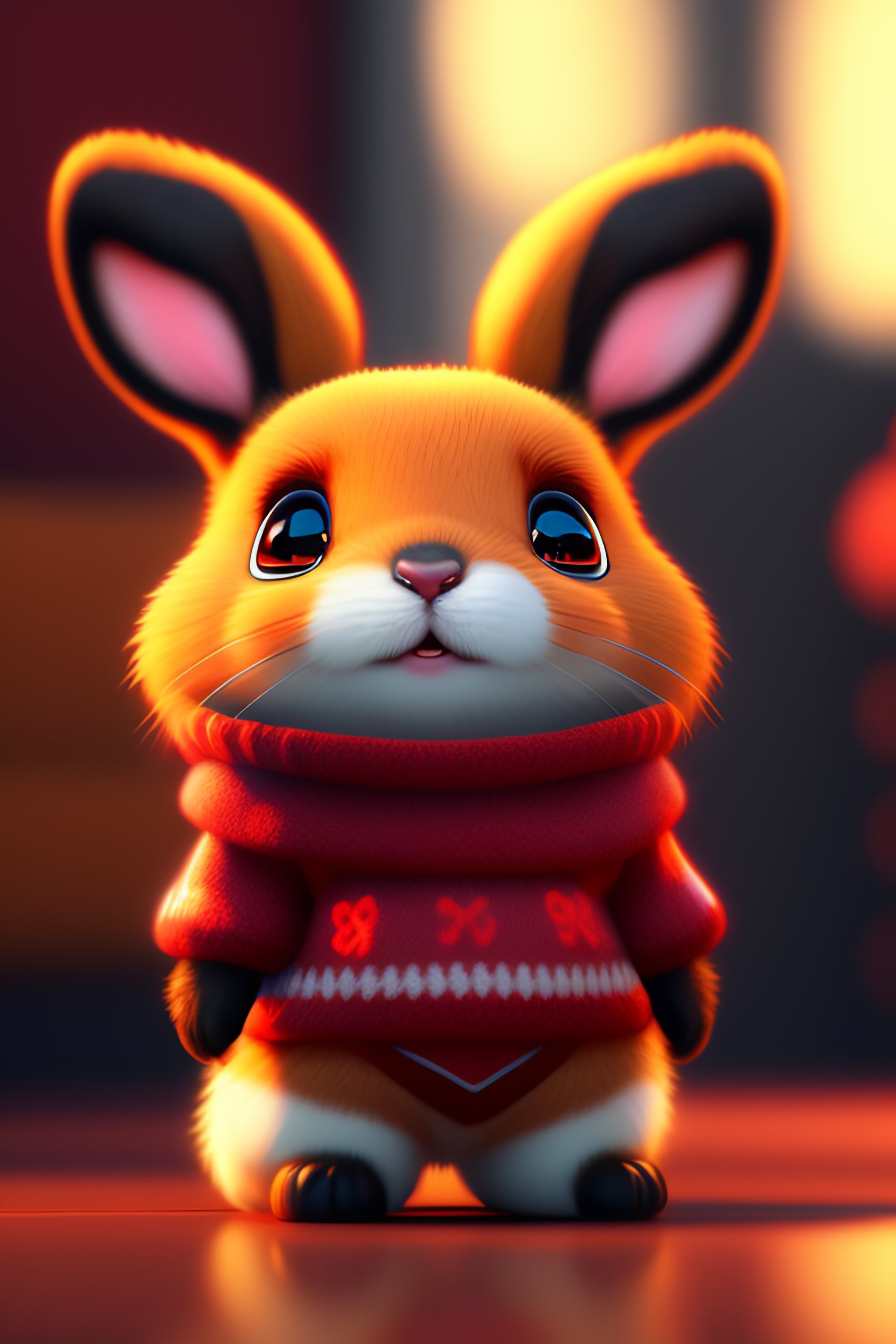 Lexica - Cute adorable little furry bunny waving at me and happy ...