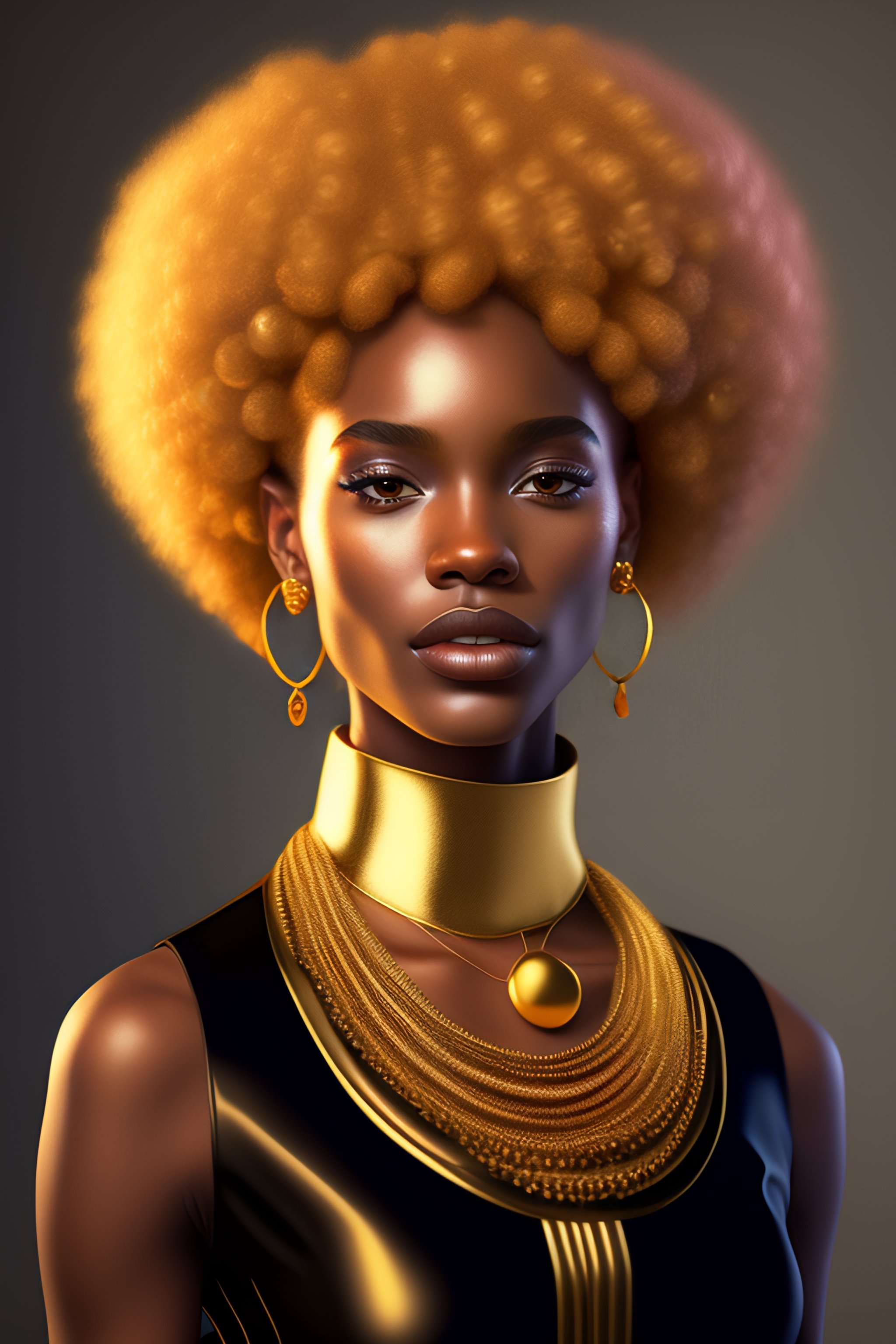 Lexica - Portrait of young black girl, short blonde Afro, tall and slim ...