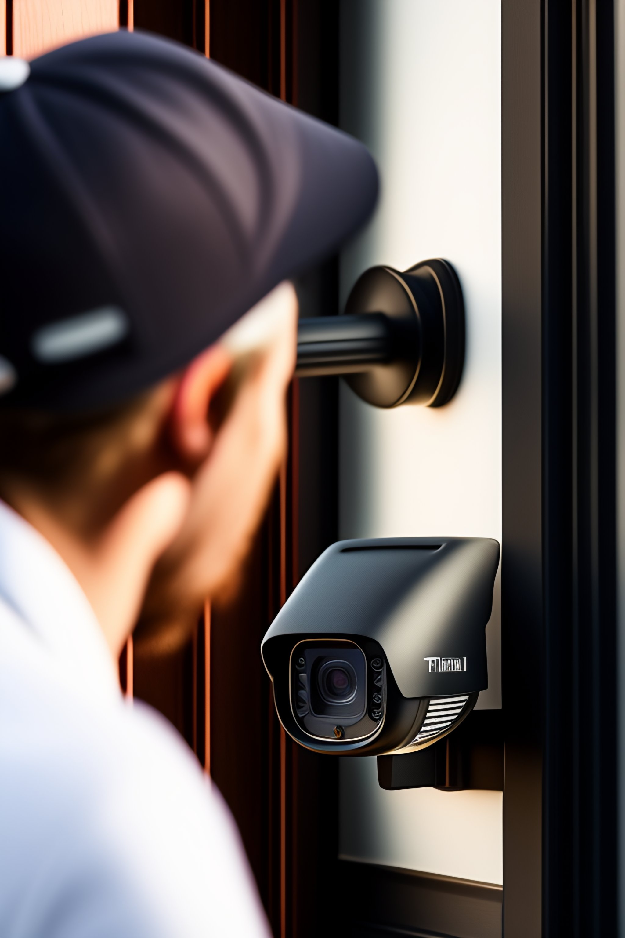 Lexica - Security camera watching a thieft breaking into a house