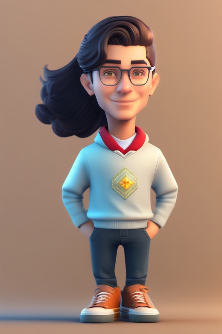 Lexica - An young man, 3D character looking front-pose, full body