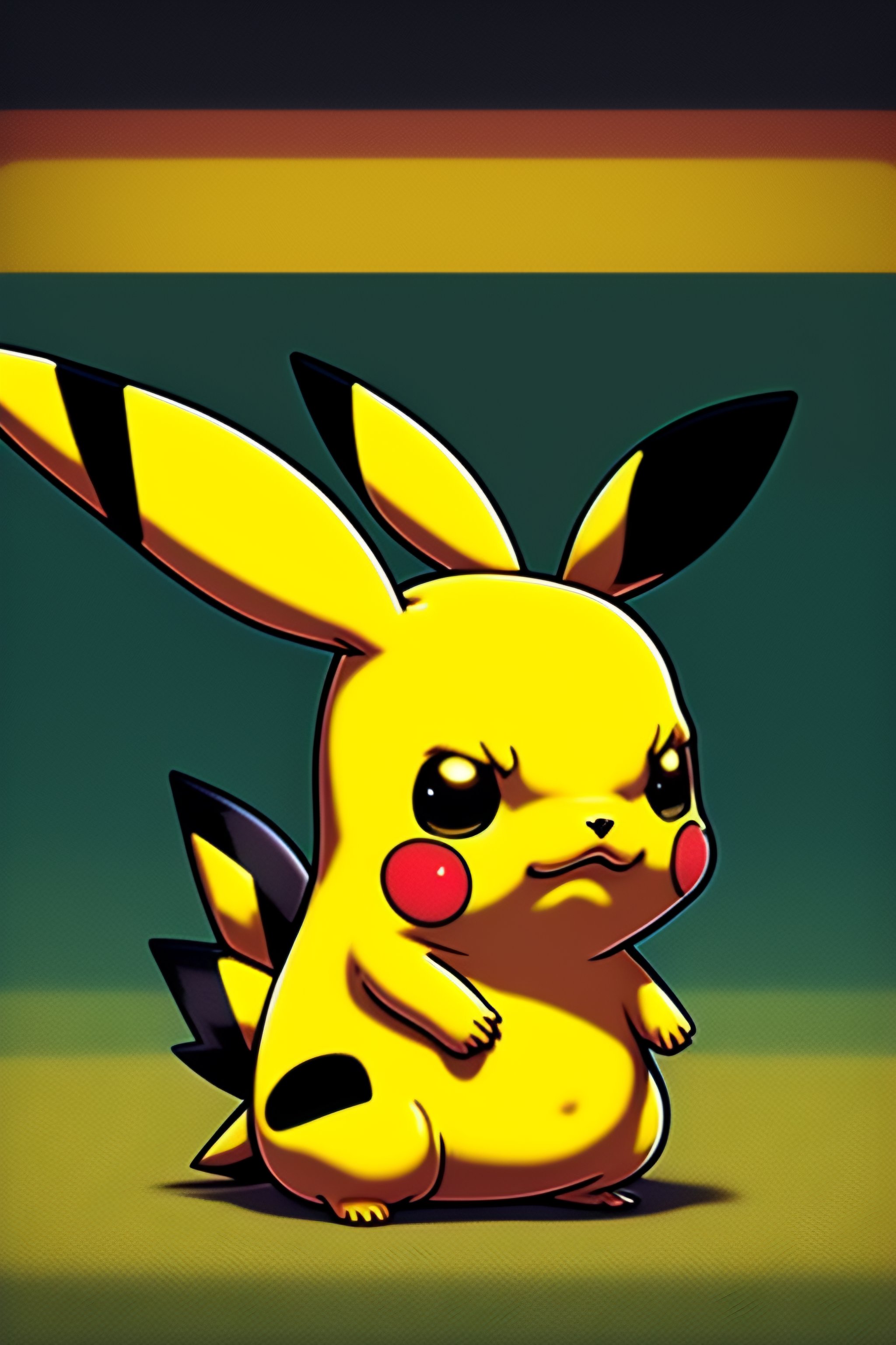 Lexica - Pikachu drawn in simpsons style, cartoony