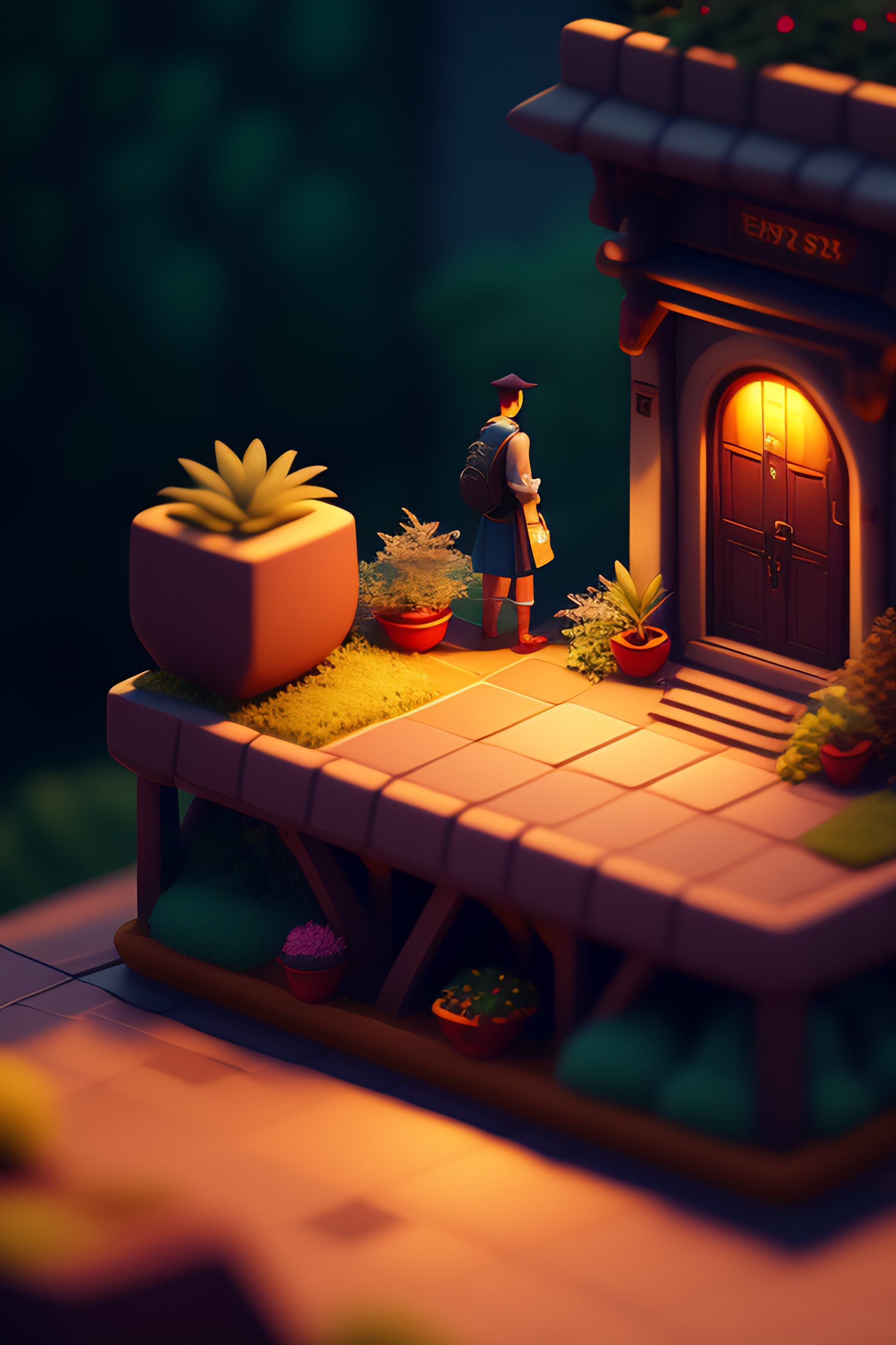 Lexica - Isometric game asset on a plinth, diorama, fantasy, shop ...