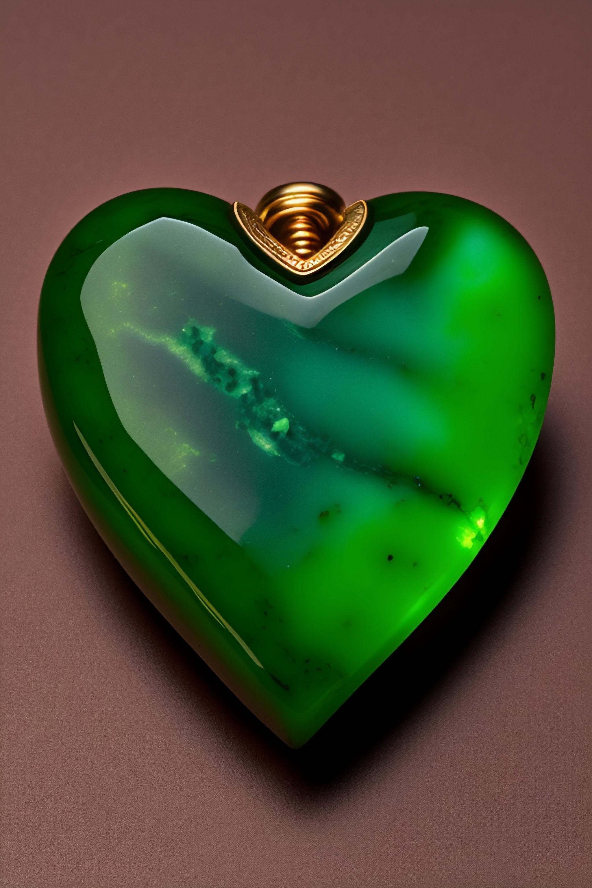 Lexica - Jade stone in the shape of a cracked heart