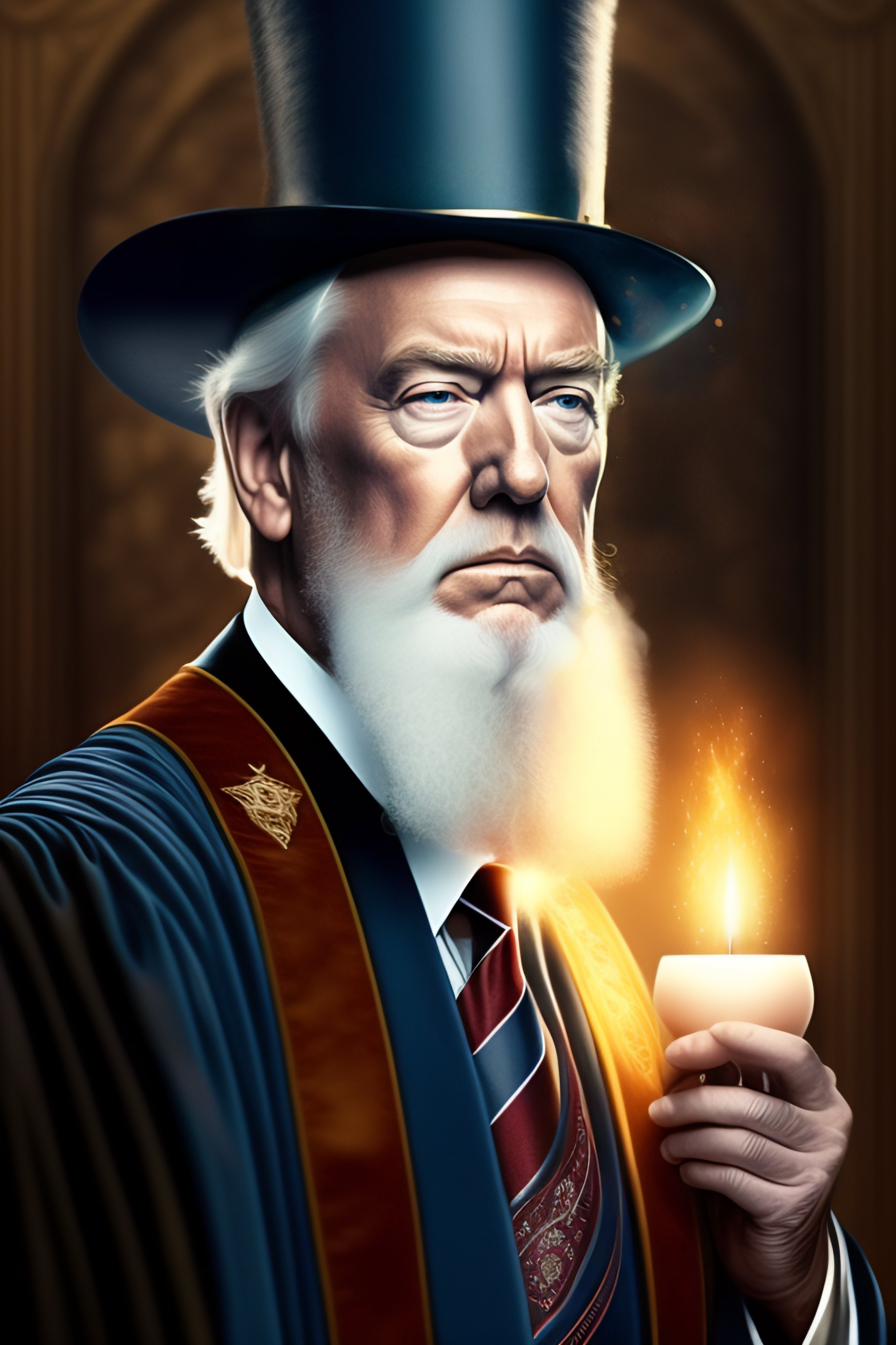 Lexica - Portrait of trump as Professor Albus Dumbledore wizard from ...
