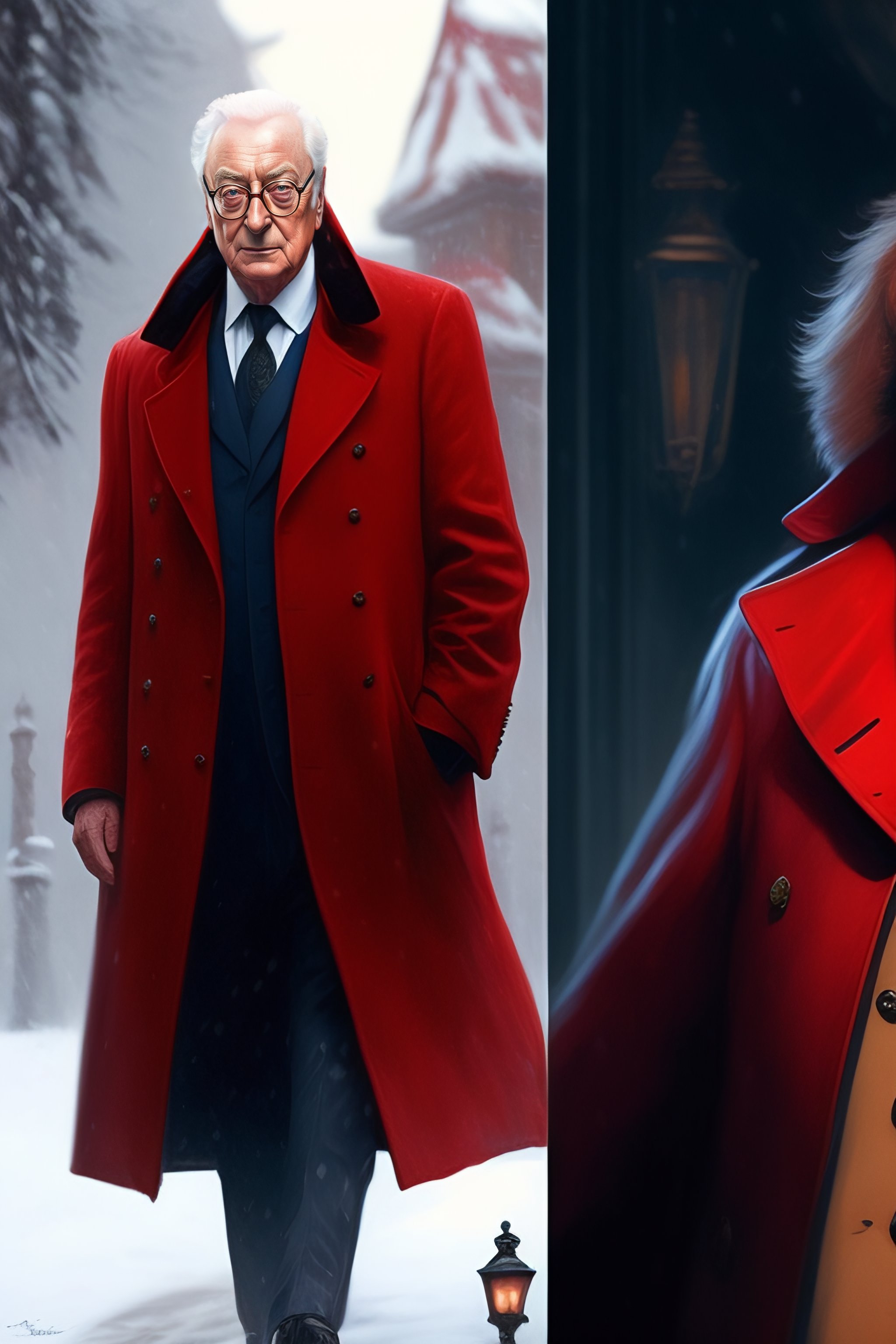 Lexica - 30 years old michael caine with red coat and a salacot drawn ...