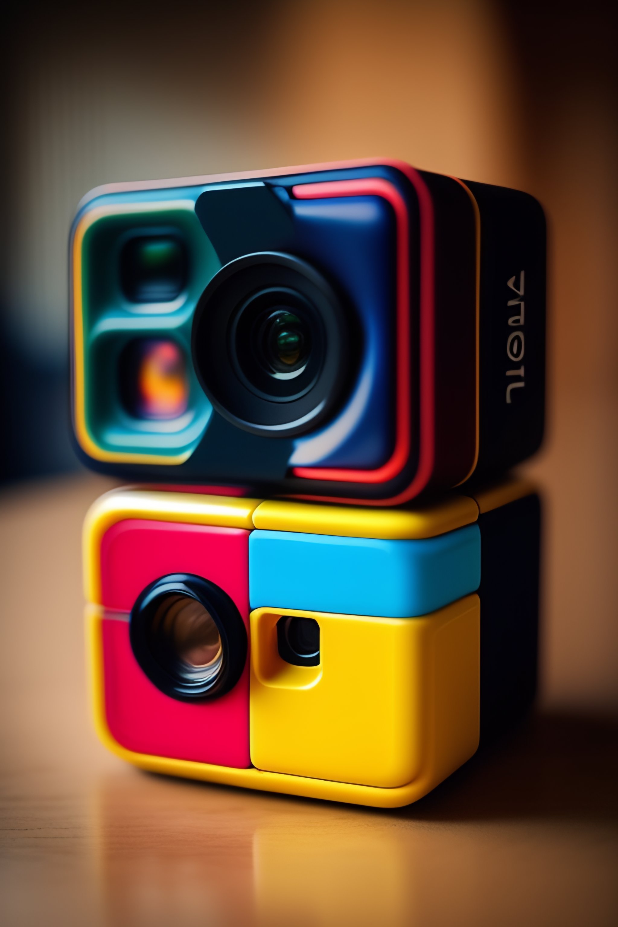 Lexica - Vintage rubik's cube polaroid camera