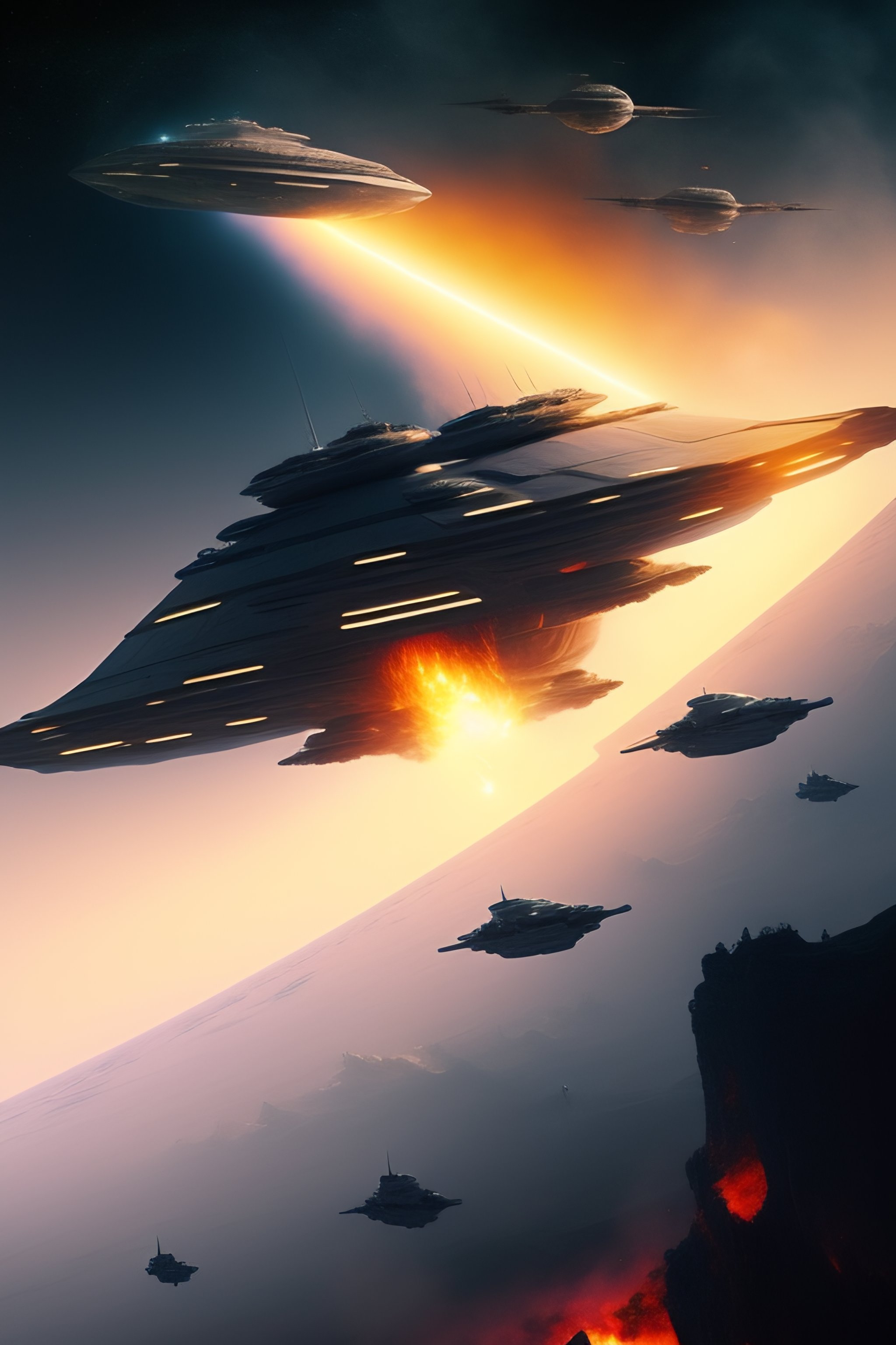 Lexica - A lot of Star Wars ship attacking the Earth