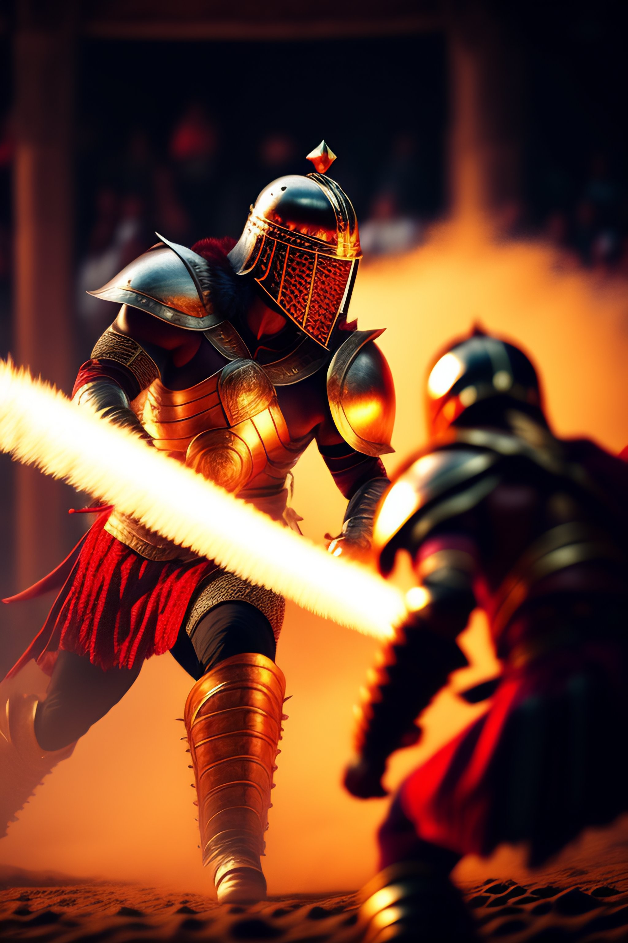 Lexica - Action shot of Gladiator fighting in an arena, cinematic ...