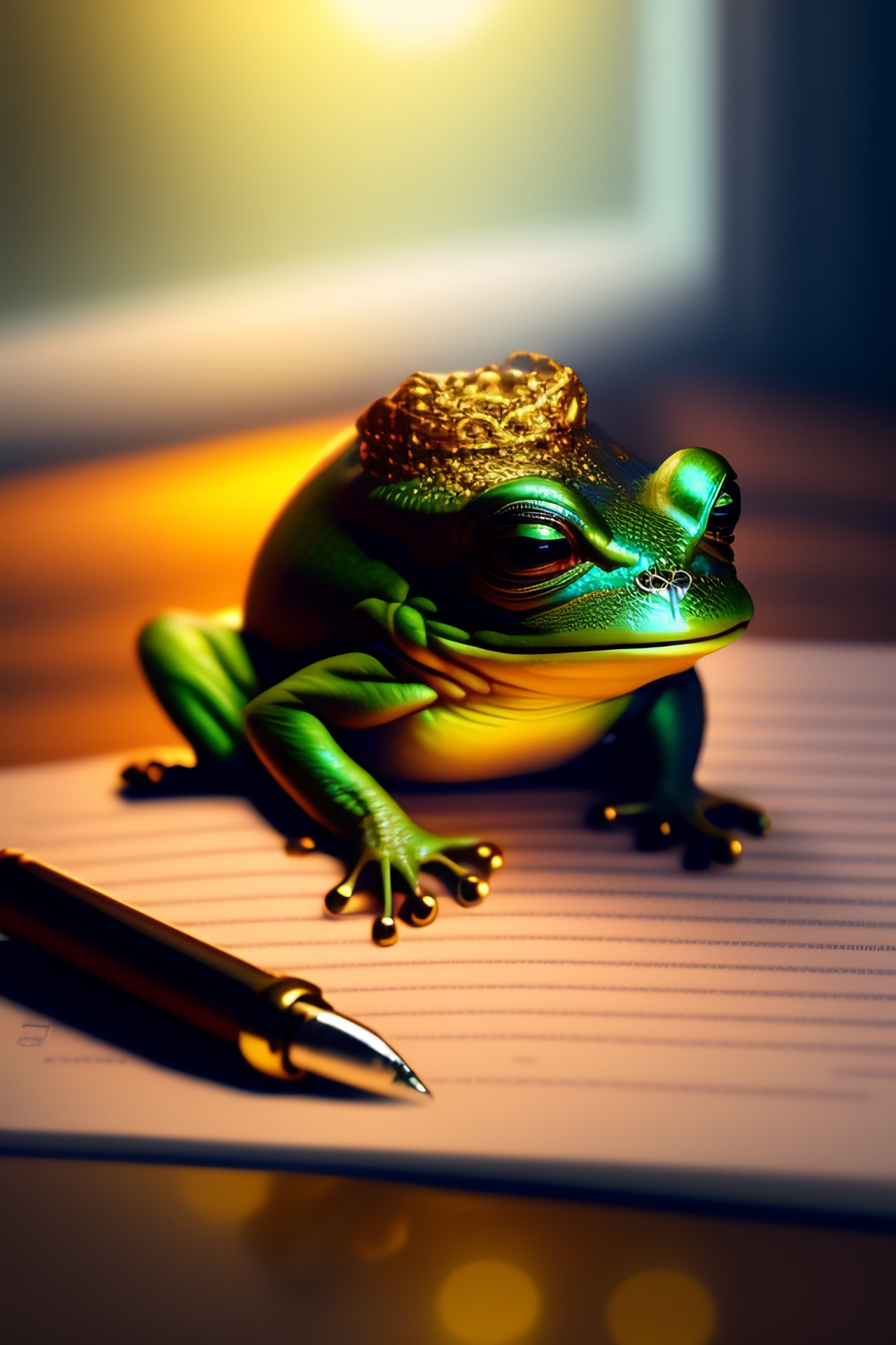 Lexica - An exhausted pepe the frog commiting tax fraud, paperwork ...