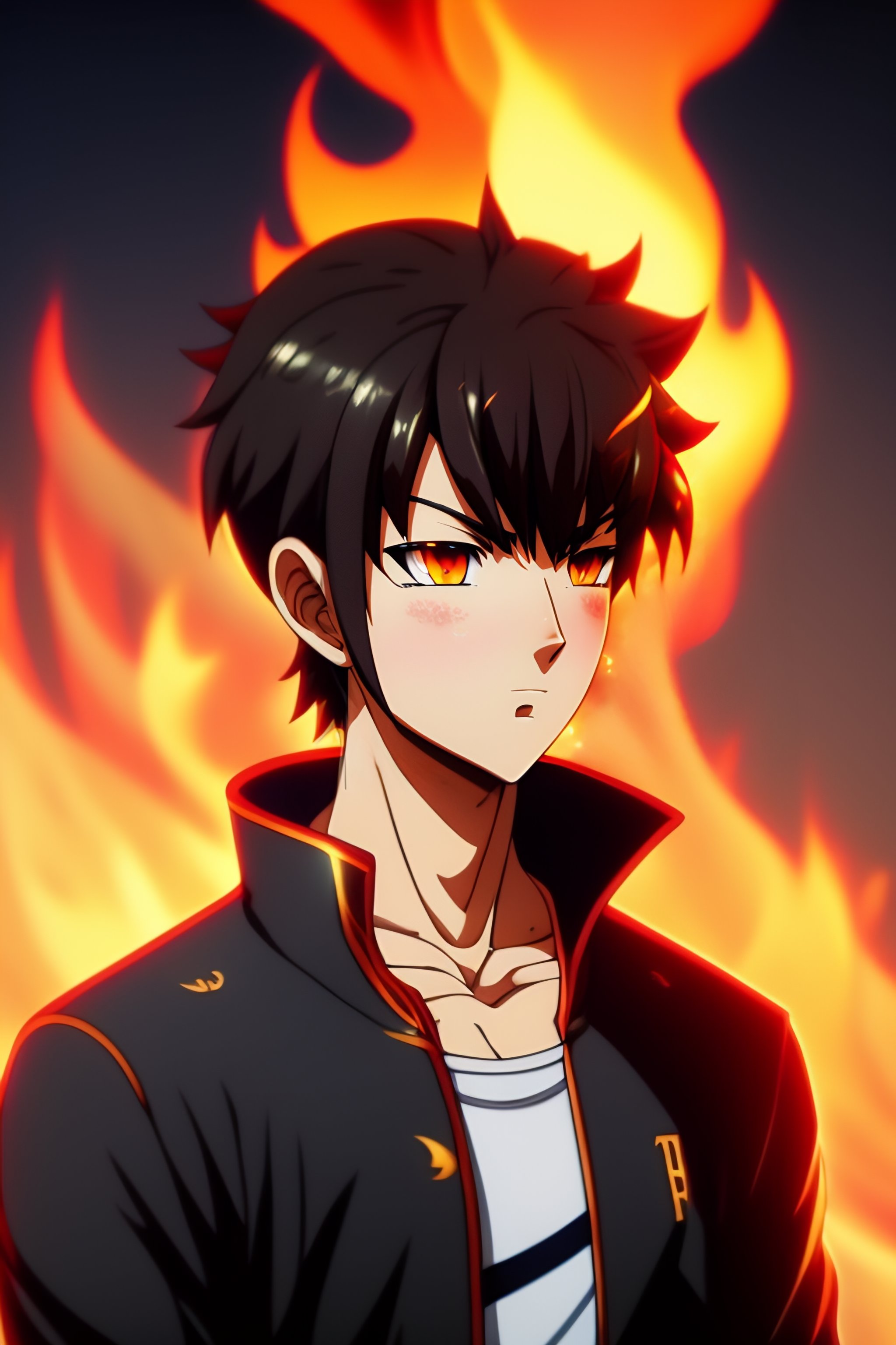 Lexica - Frizer, anime style, fire background