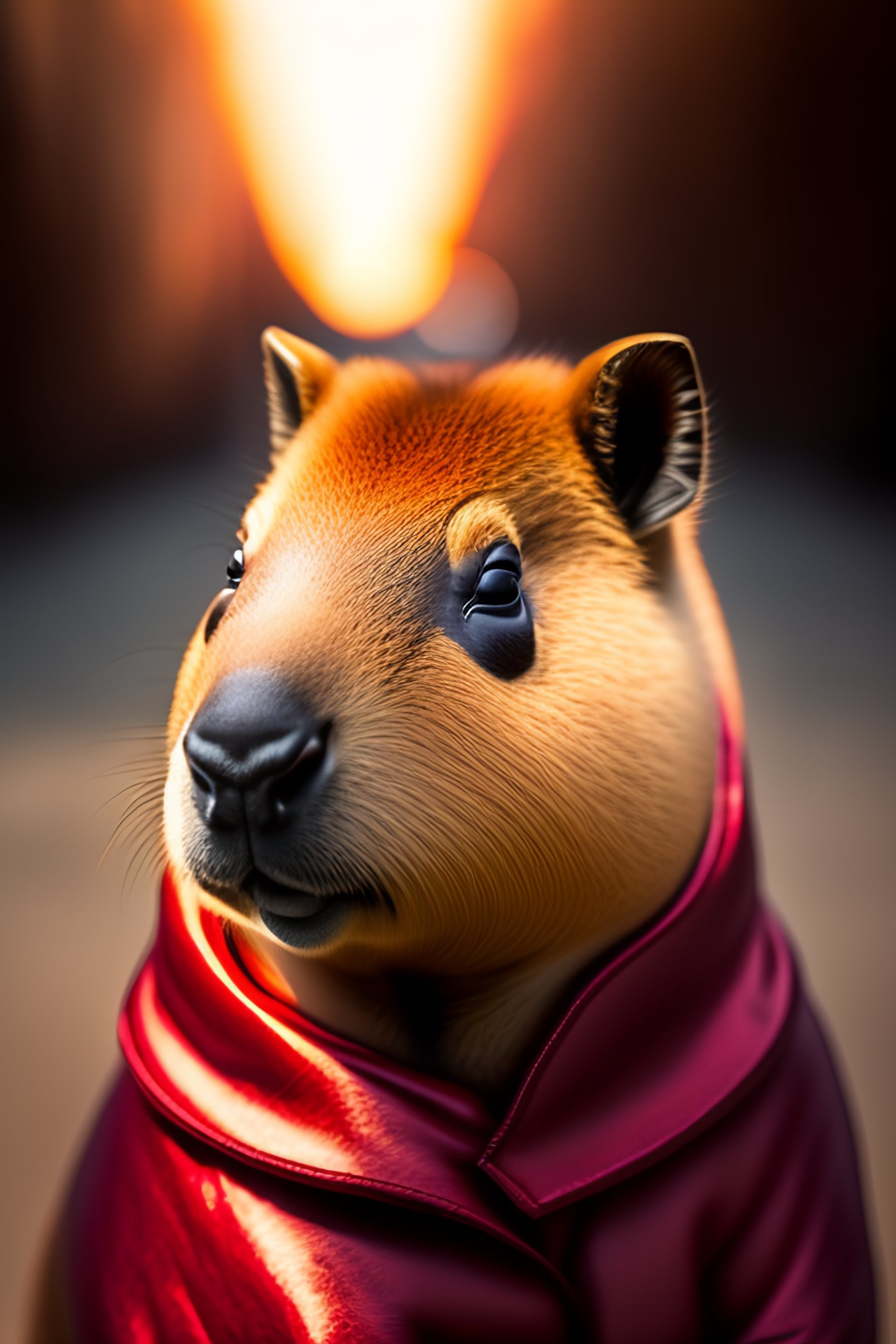 Lexica - A capybara in a Chinese coat, cute, cinematic