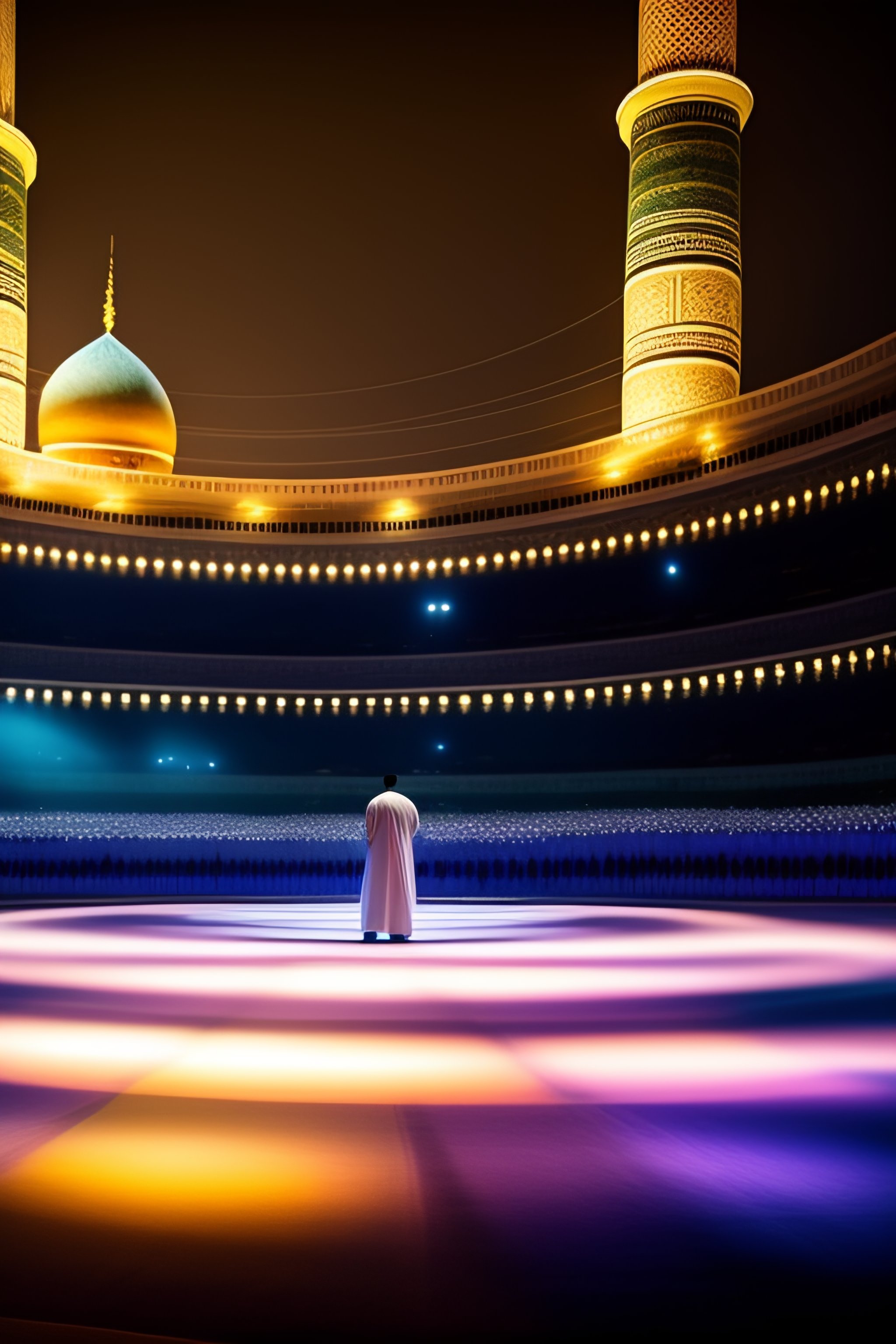 Lexica - A muslim praying in front of kaaba during ramadhan pray to god