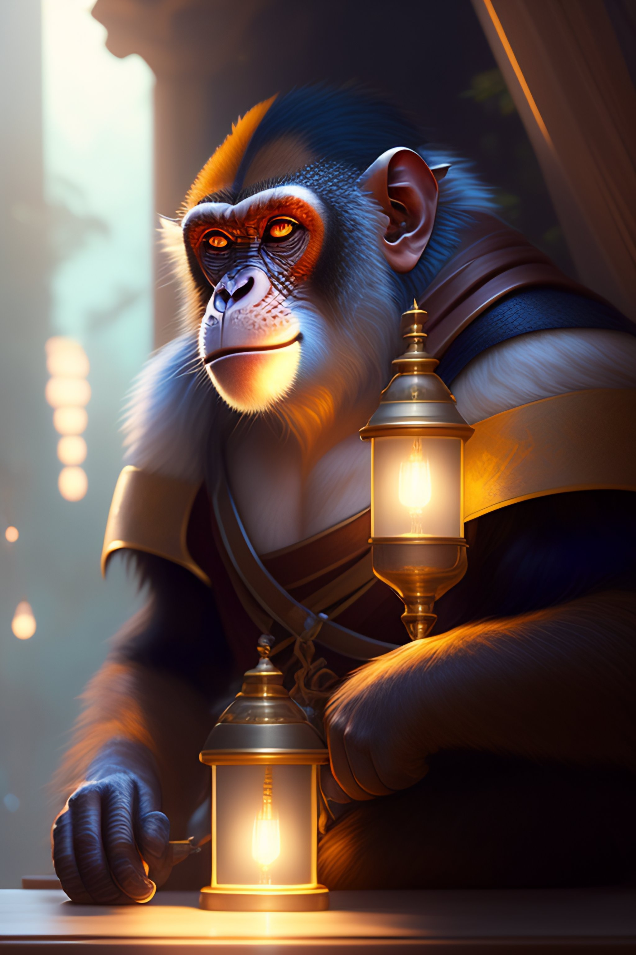 Lexica - Highly detailed portrait of a monkey drinking Coffee, stephen ...