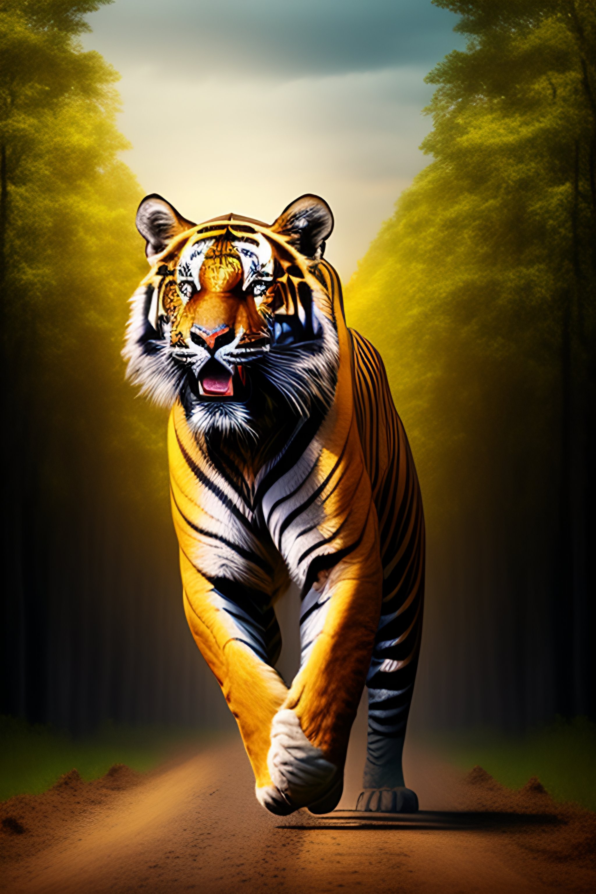 Jumping Tiger Wallpaper