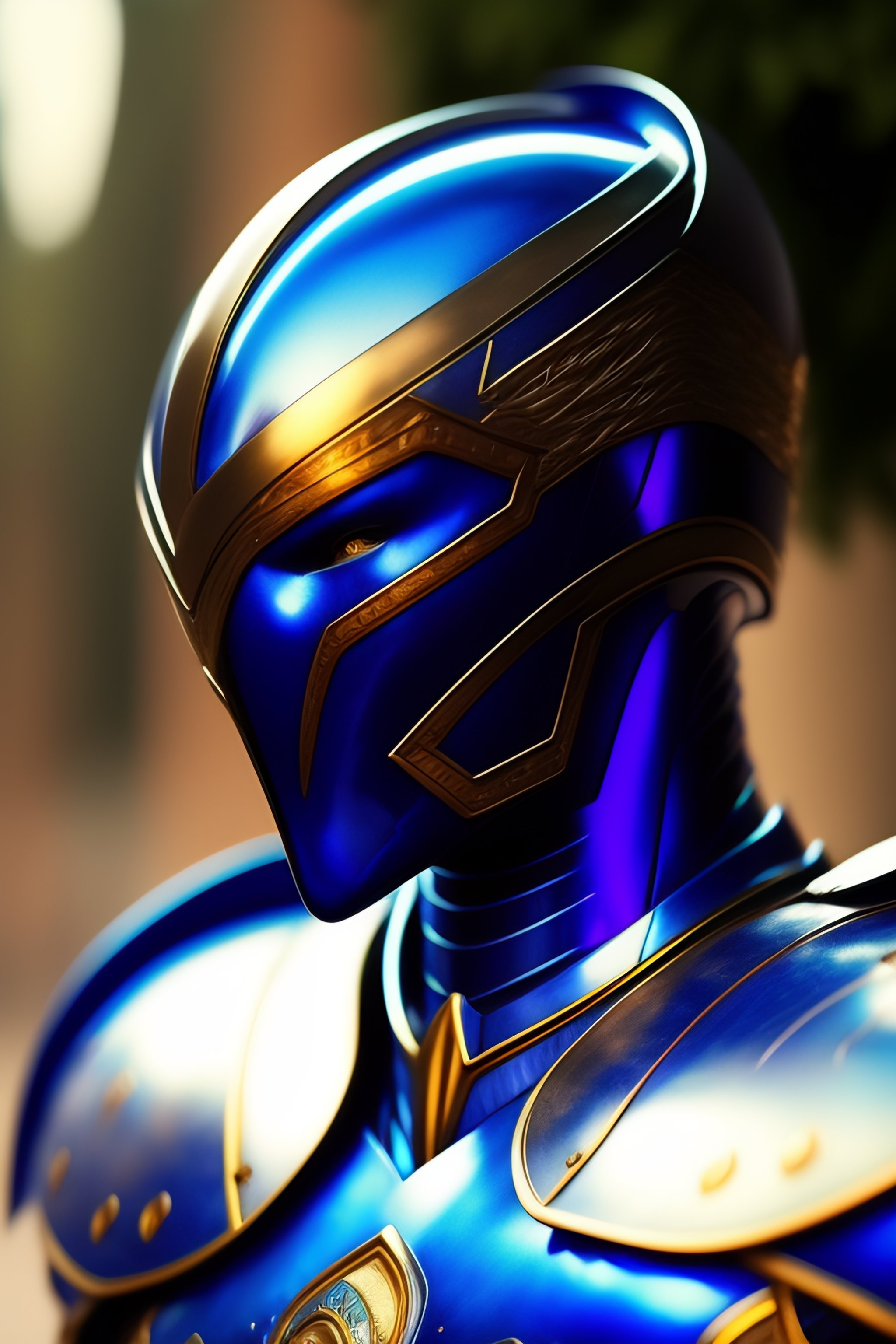 Lexica - Megamind, blue, man, black armor, big head