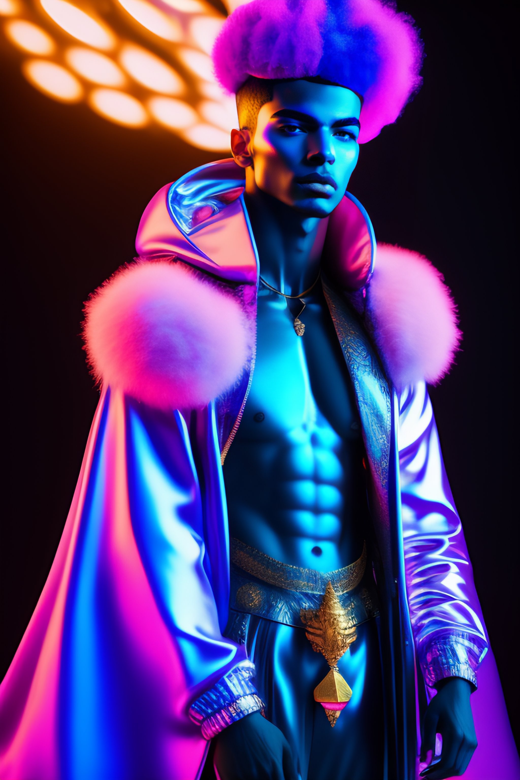 Lexica - Full-body rococo and cyberpunk delicate neon crystalline ...