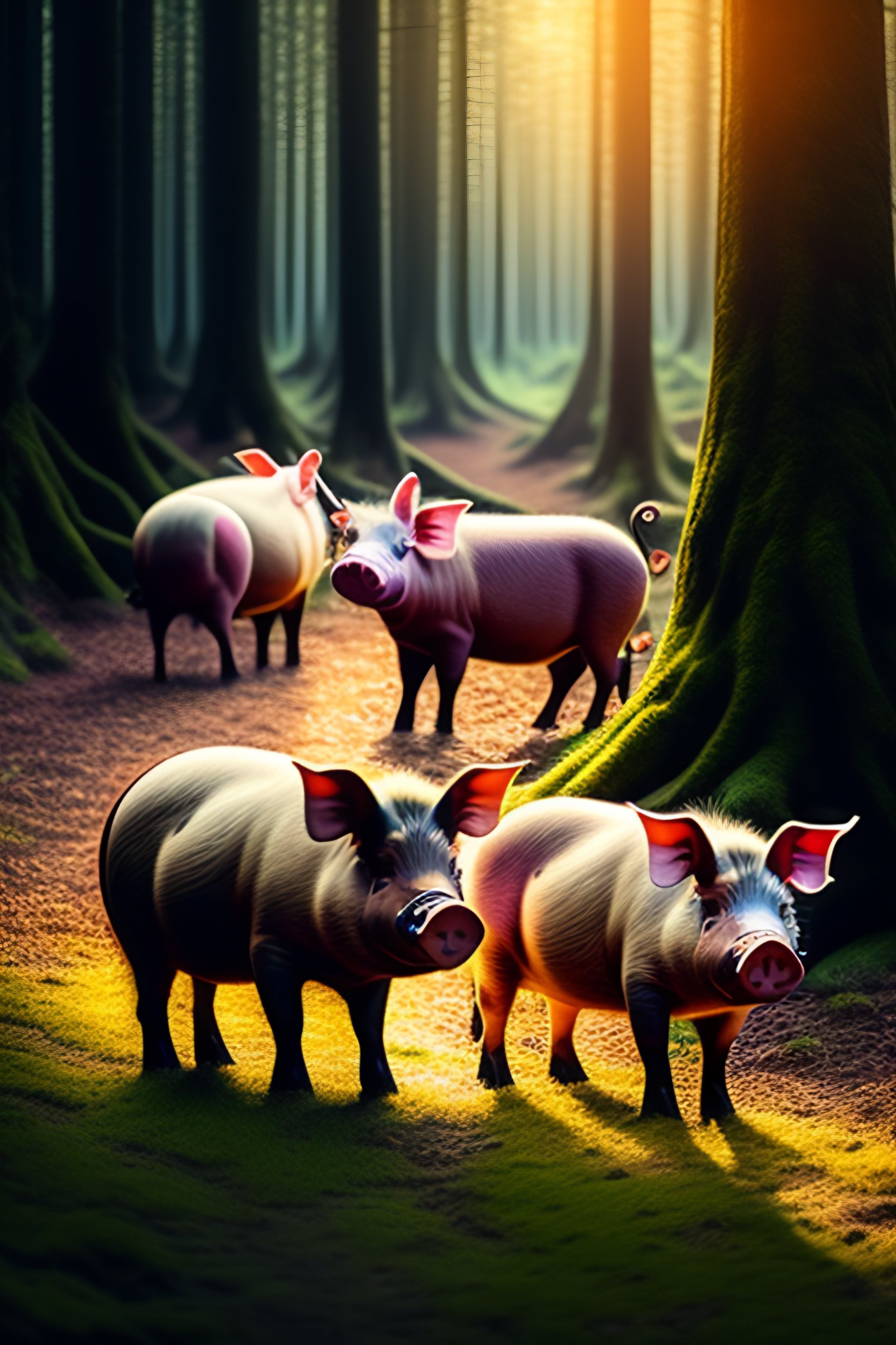 Lexica - Three pigs in a forest dancing