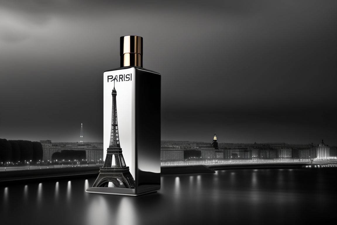 Lexica - Paris city, touti perfumes, black and white, eiffel tower