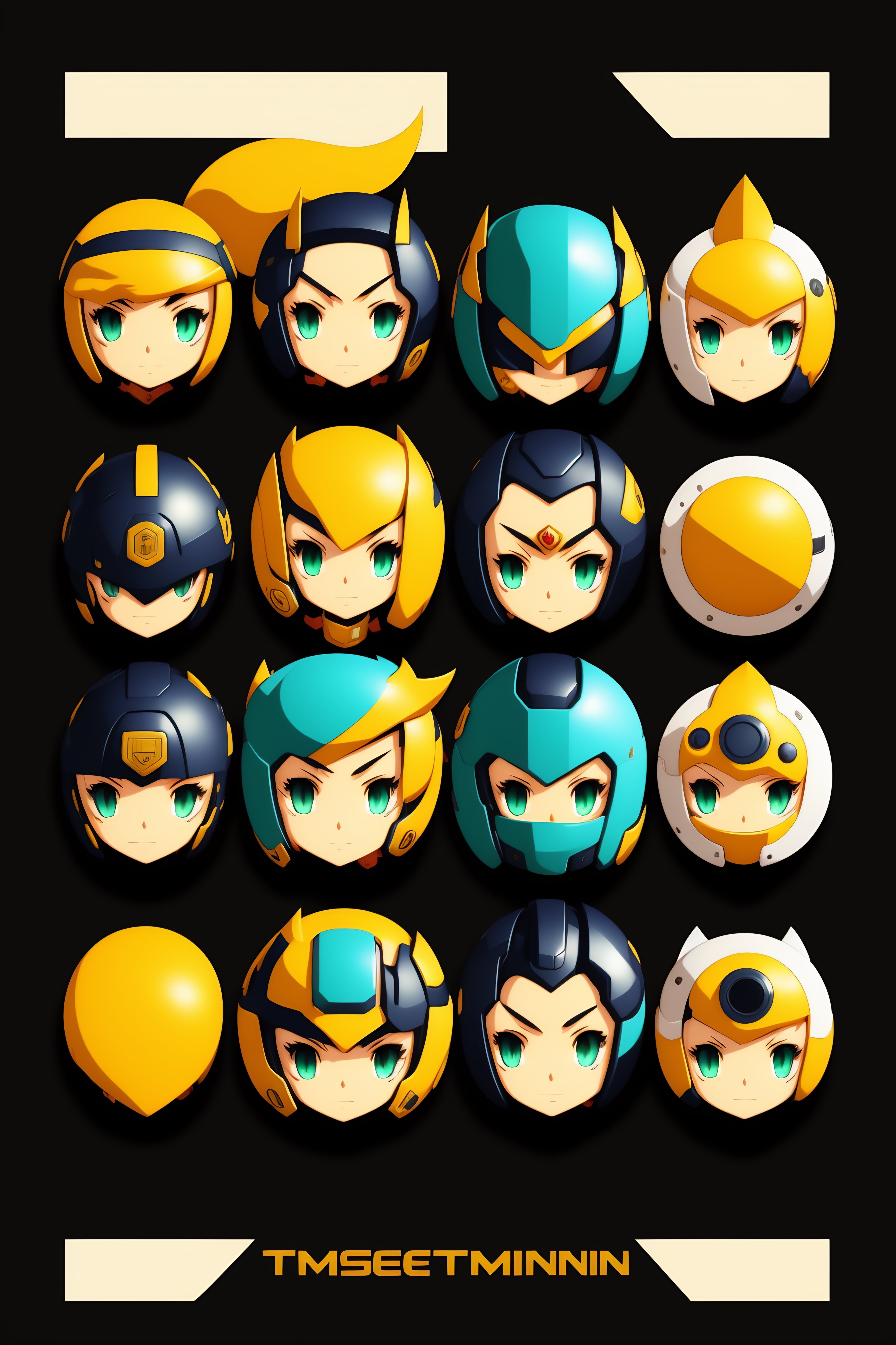 Lexica - Face icon vector minimalist mega man tomine, adrian
